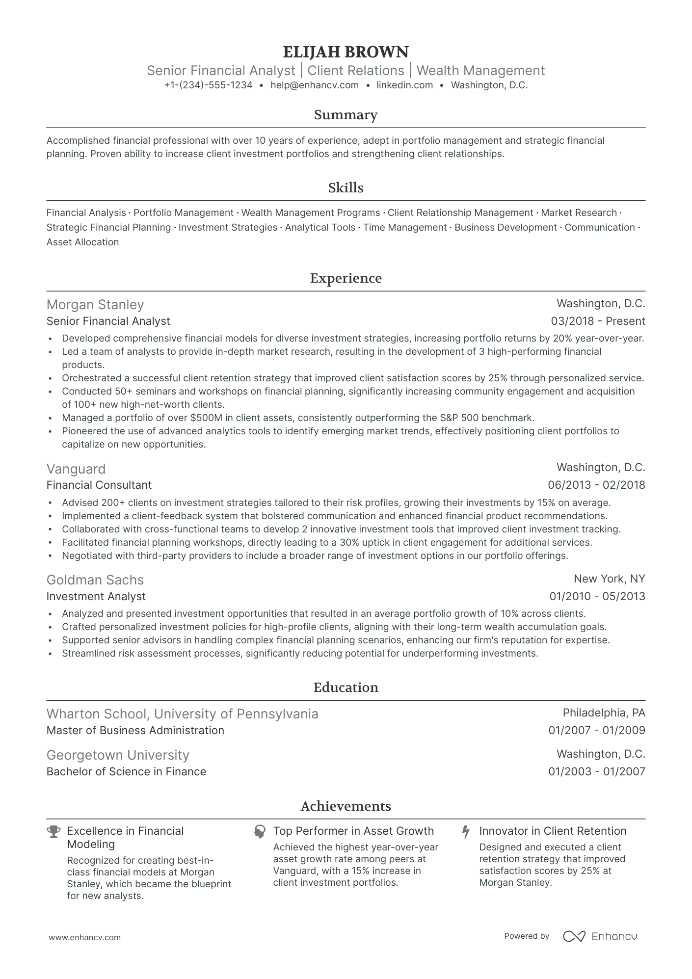 5 Financial Advisor Resume Examples & Guide for 2025