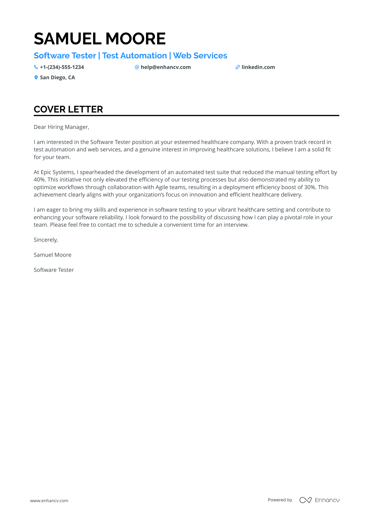 5 Professional Software Tester Cover Letter Examples and Template for ...