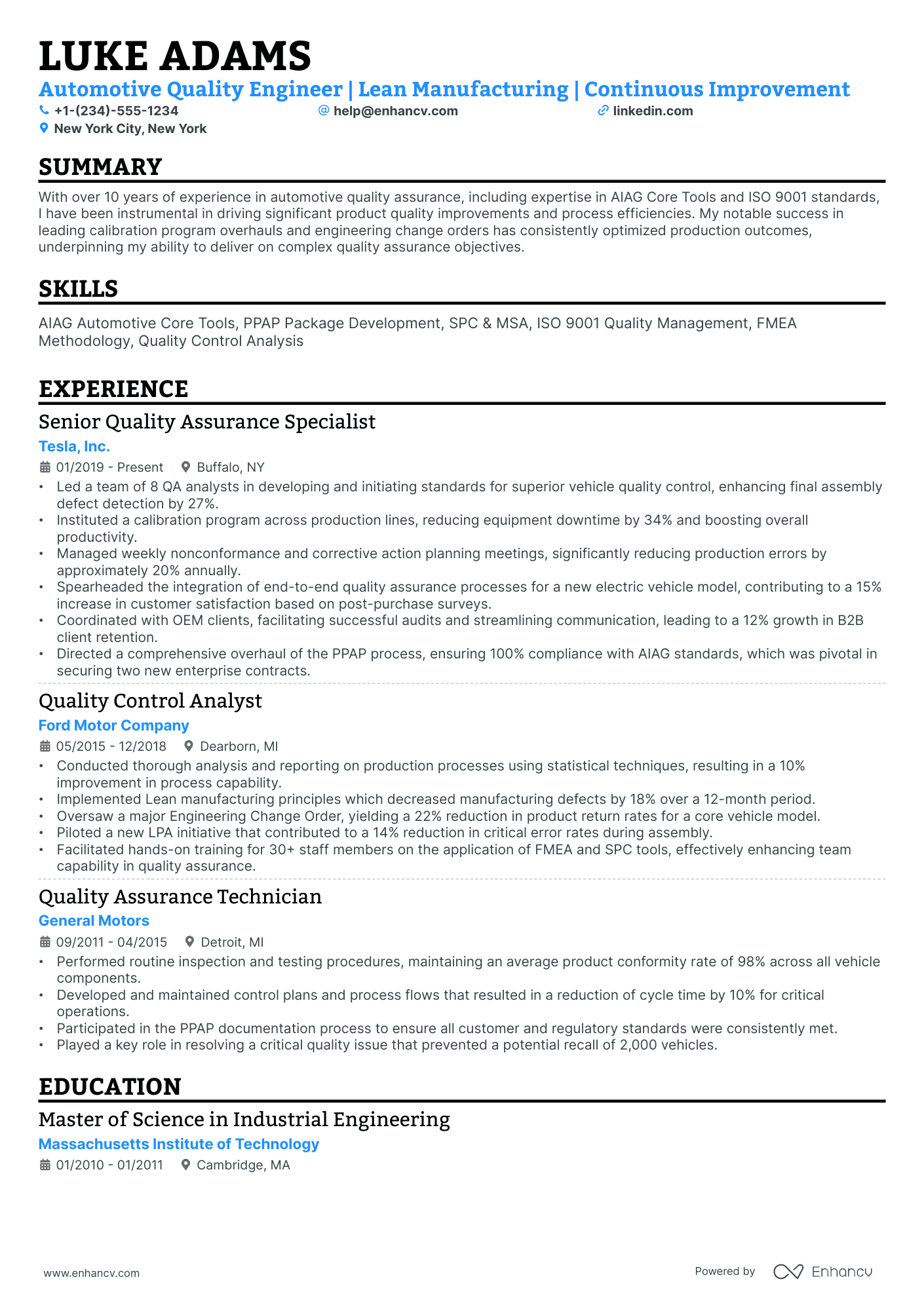 10 Automotive Engineering Resume Examples & Guide for 2026