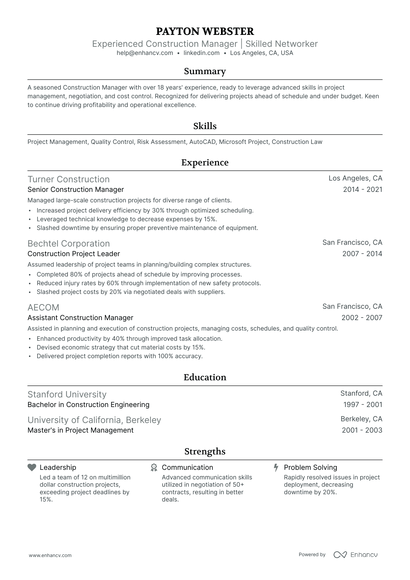 10 Construction Business Owner Resume Examples & Guide for 2026
