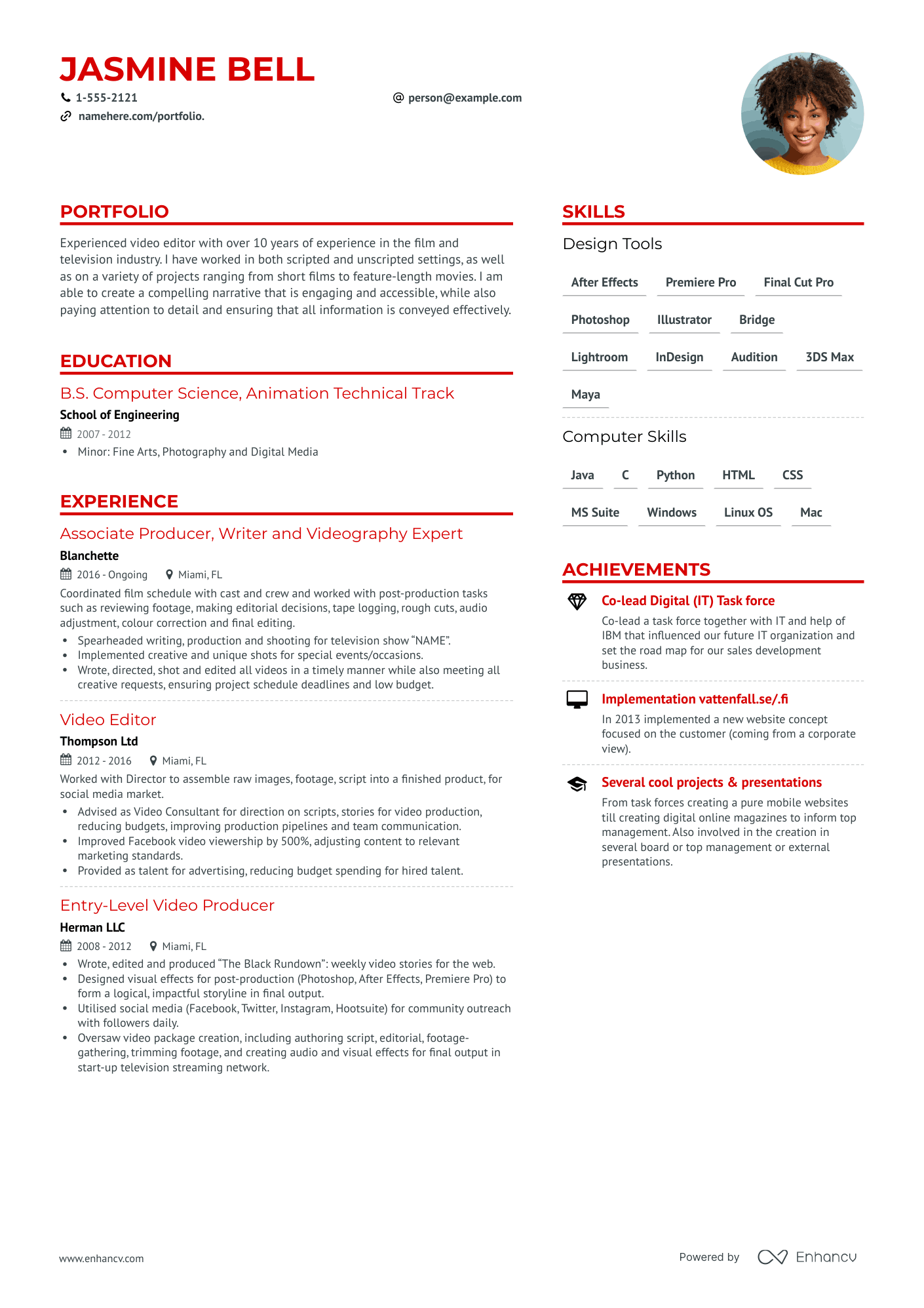 Video Editor Resume Examples & Guide for 2023 (Layout, Skills, Keywords ...