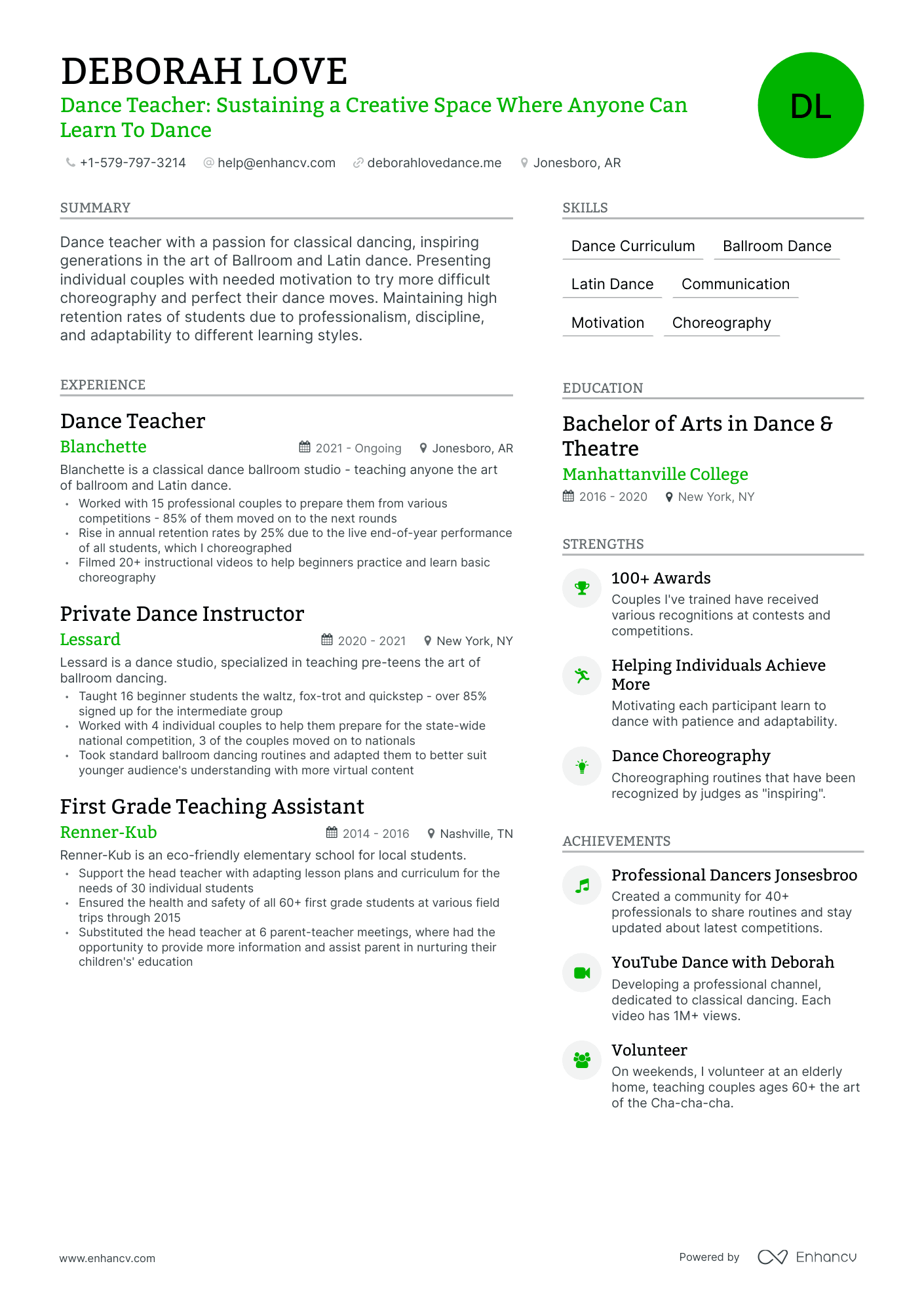 5 Dance Teacher Resume Examples & Guide for 2023
