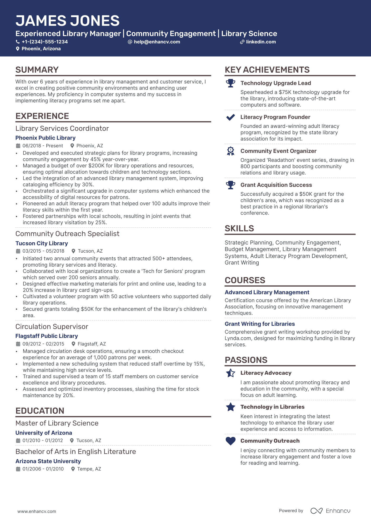 10 Library Director Resume Examples & Guide for 2026