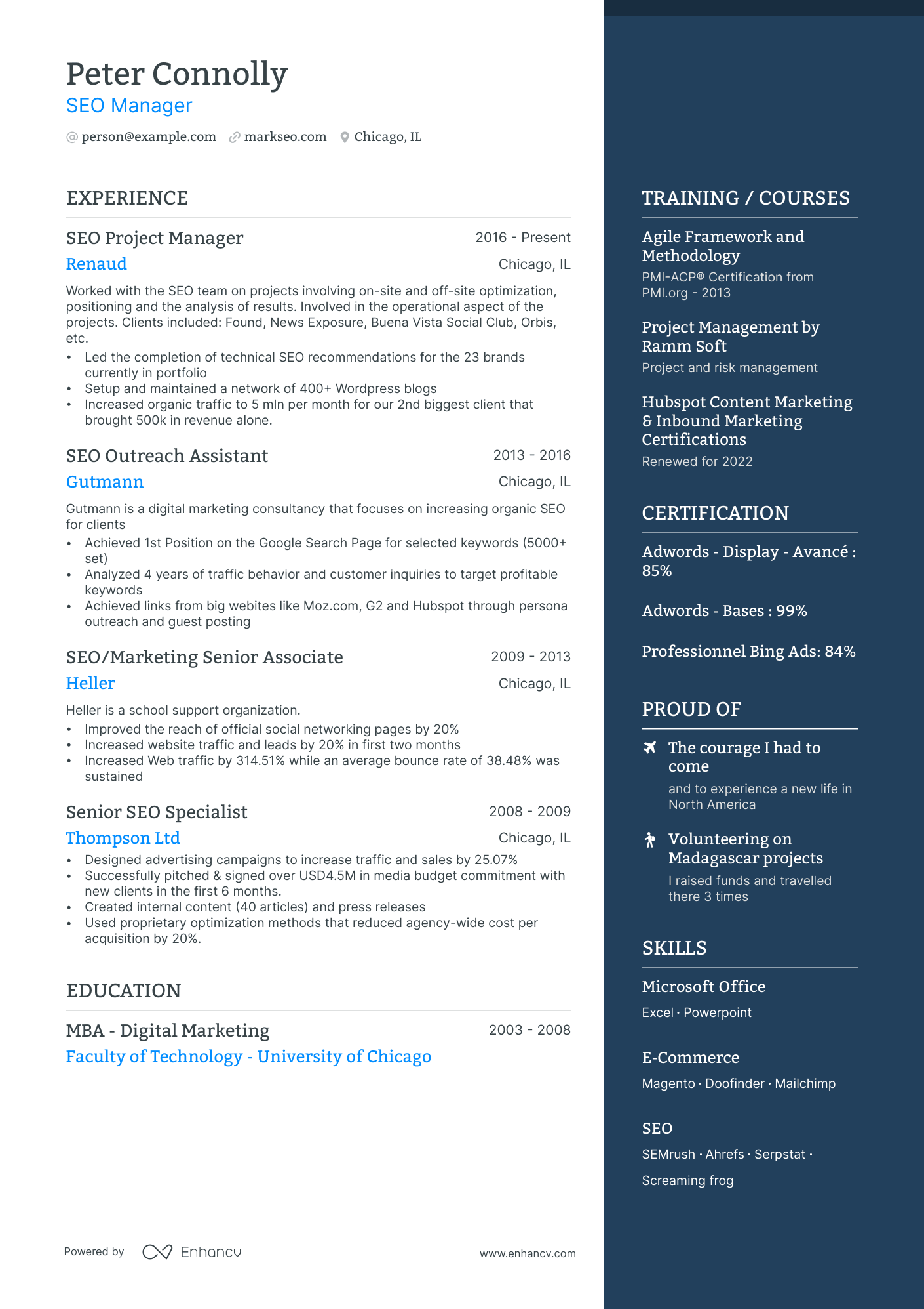 5 SEO Manager Resume Examples & Guide for 2024