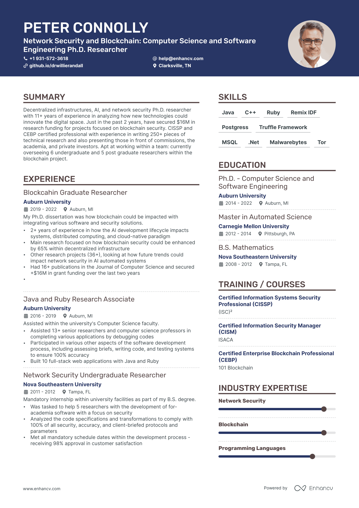 9 PhD Resume Examples & Guide for 2025