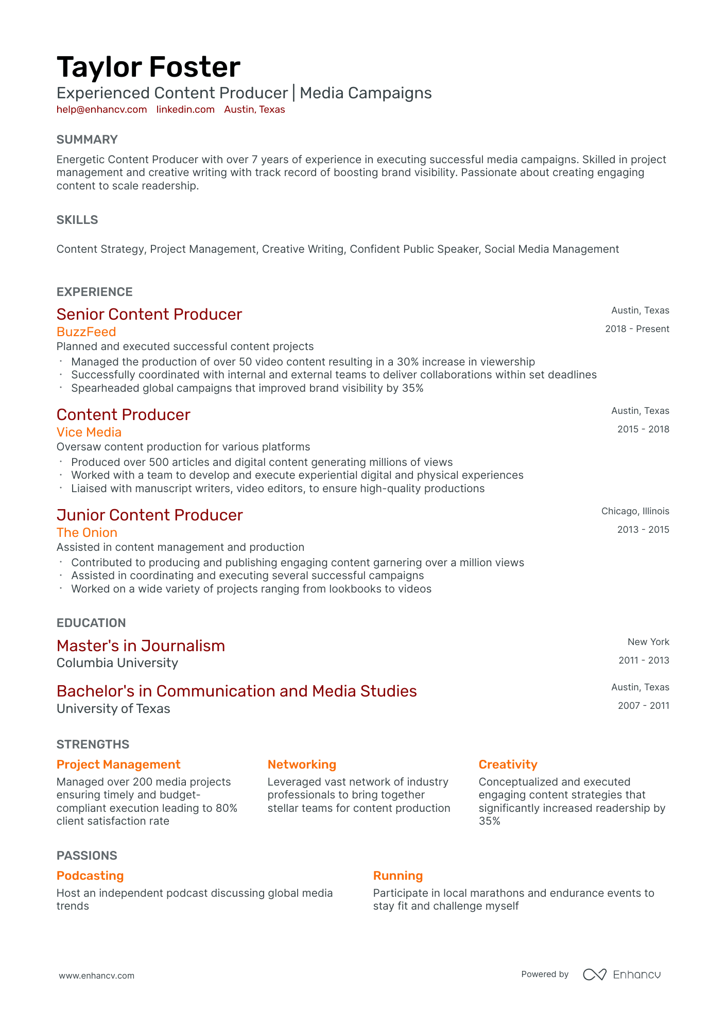 10 Creative Producer Resume Examples & Guide for 2026