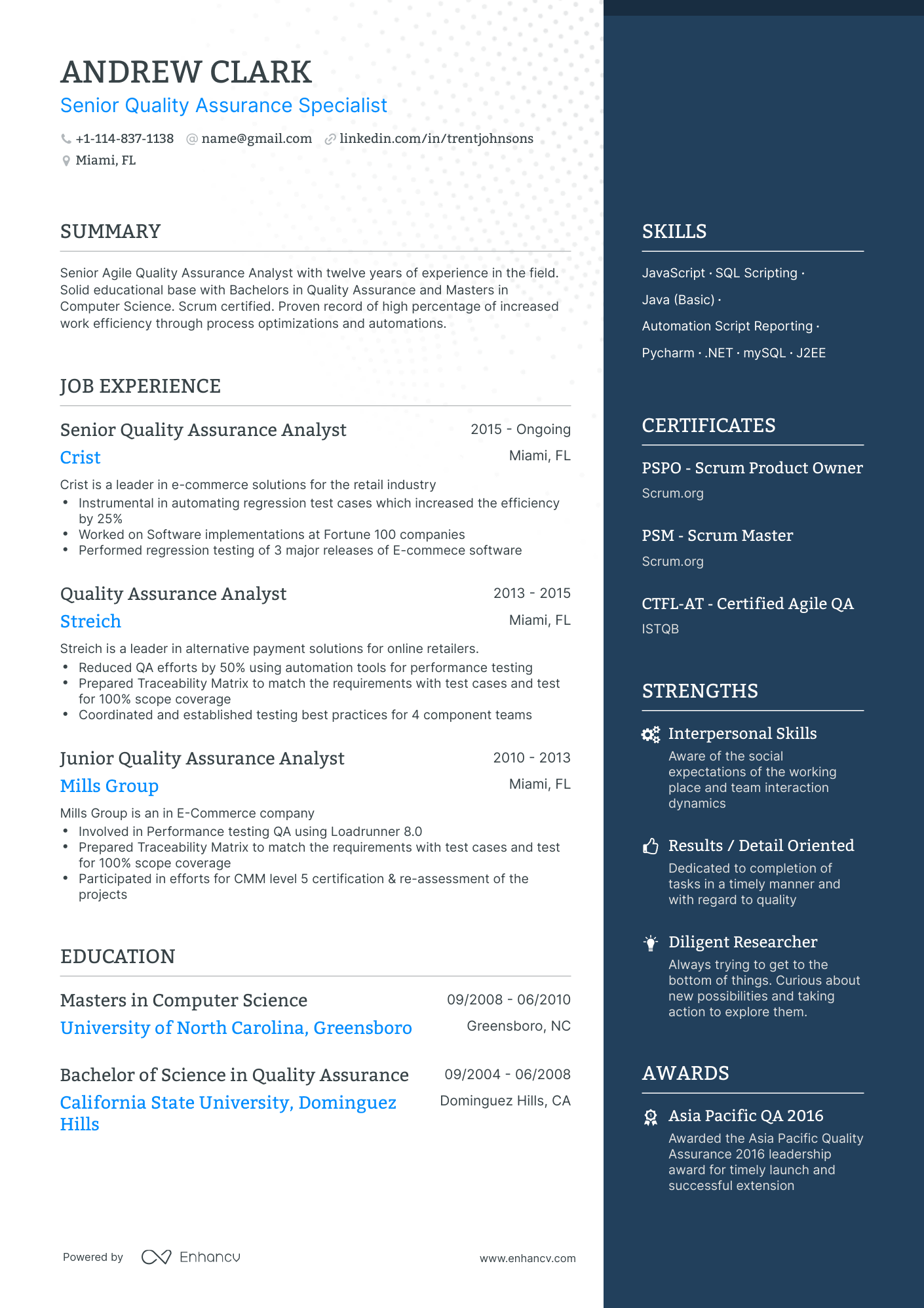 Qa Analyst Resume Examples & Guide for 2023 (Layout, Skills, Keywords ...