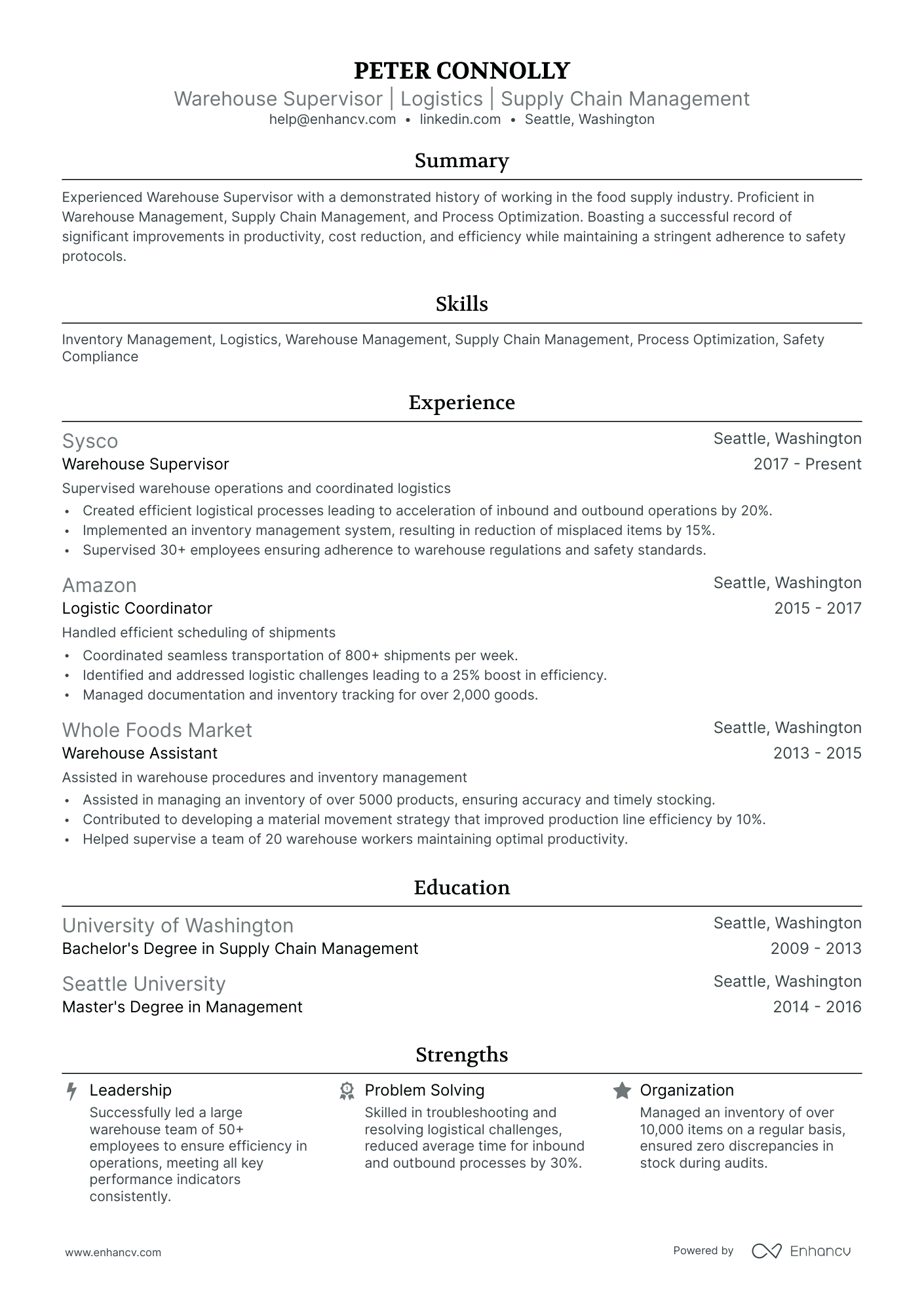 10 Warehouse Supervisor Resume Examples, Templates & Guide for 2026