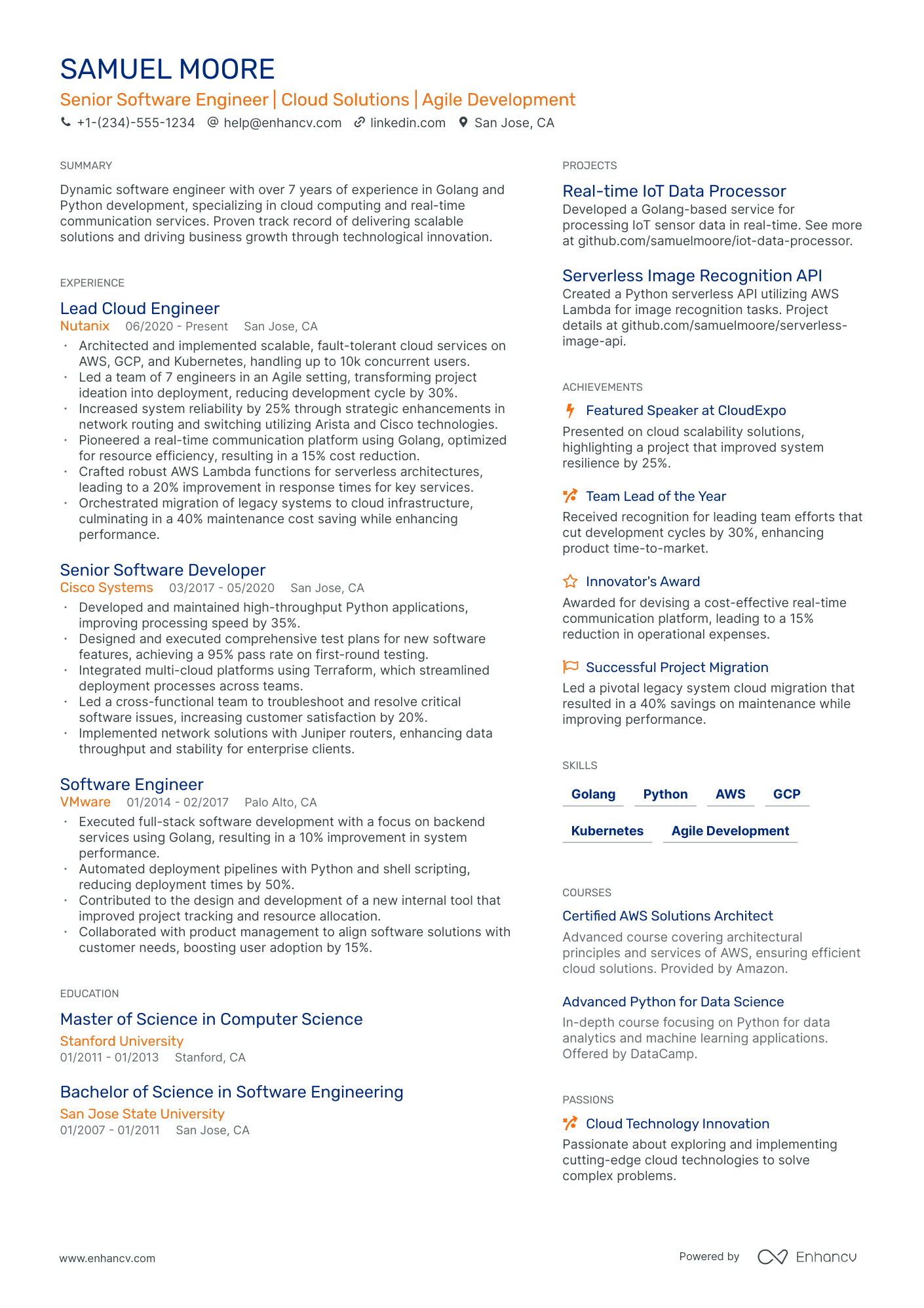 5 Golang Developer Resume Examples & Guide for 2024