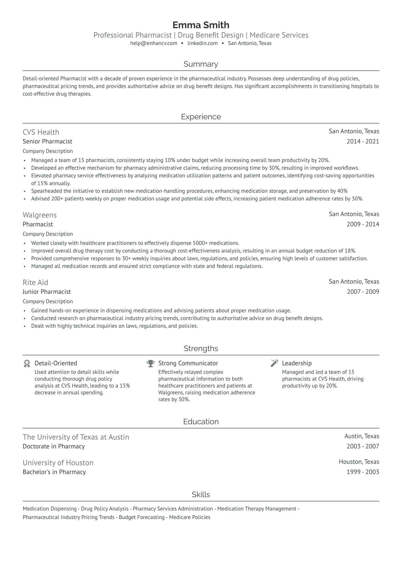 10 Pharmacist Resume Examples & Guide for 2025
