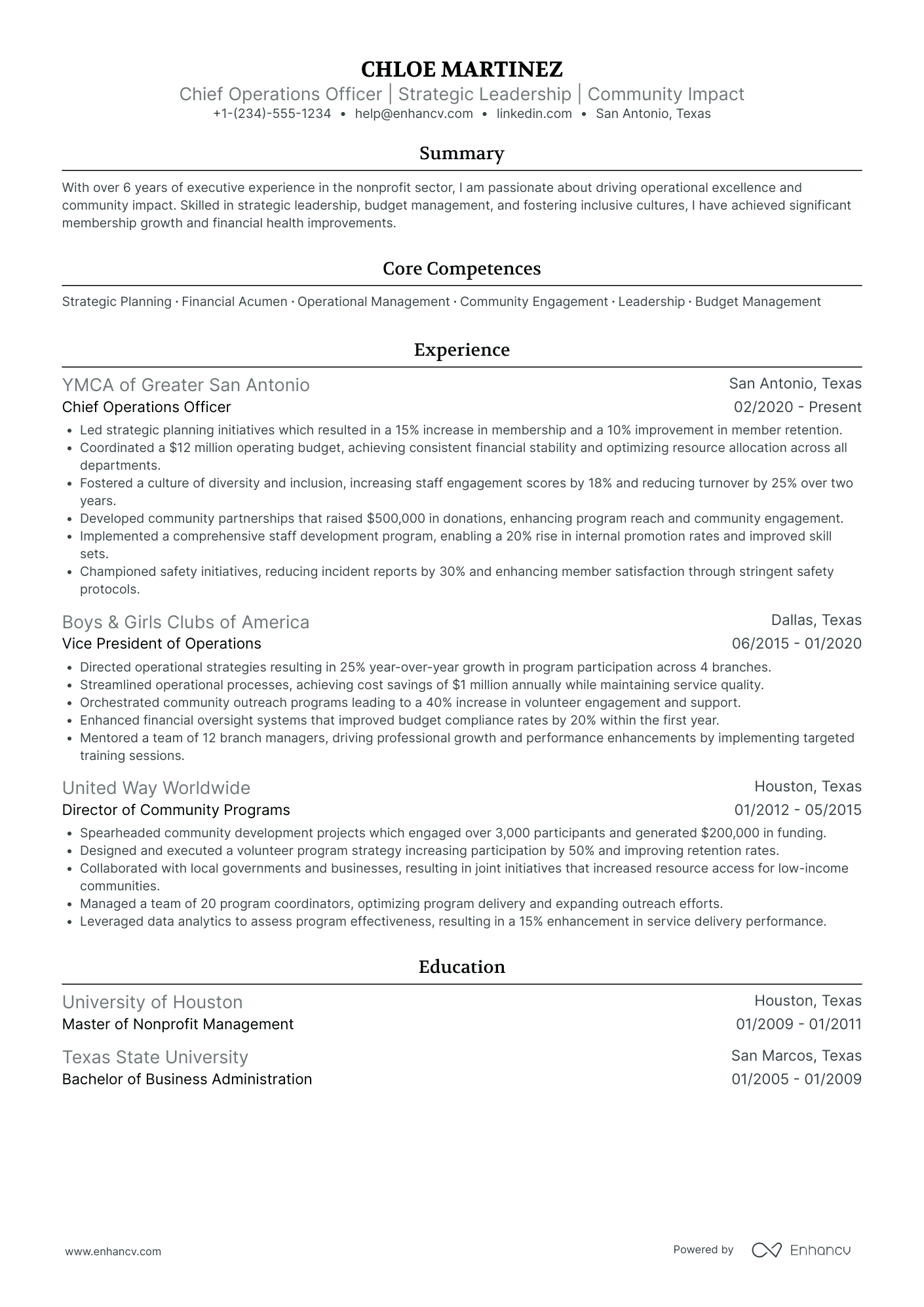 23 Chief Operating Officer (COO) Resume Examples & Guide for 2026