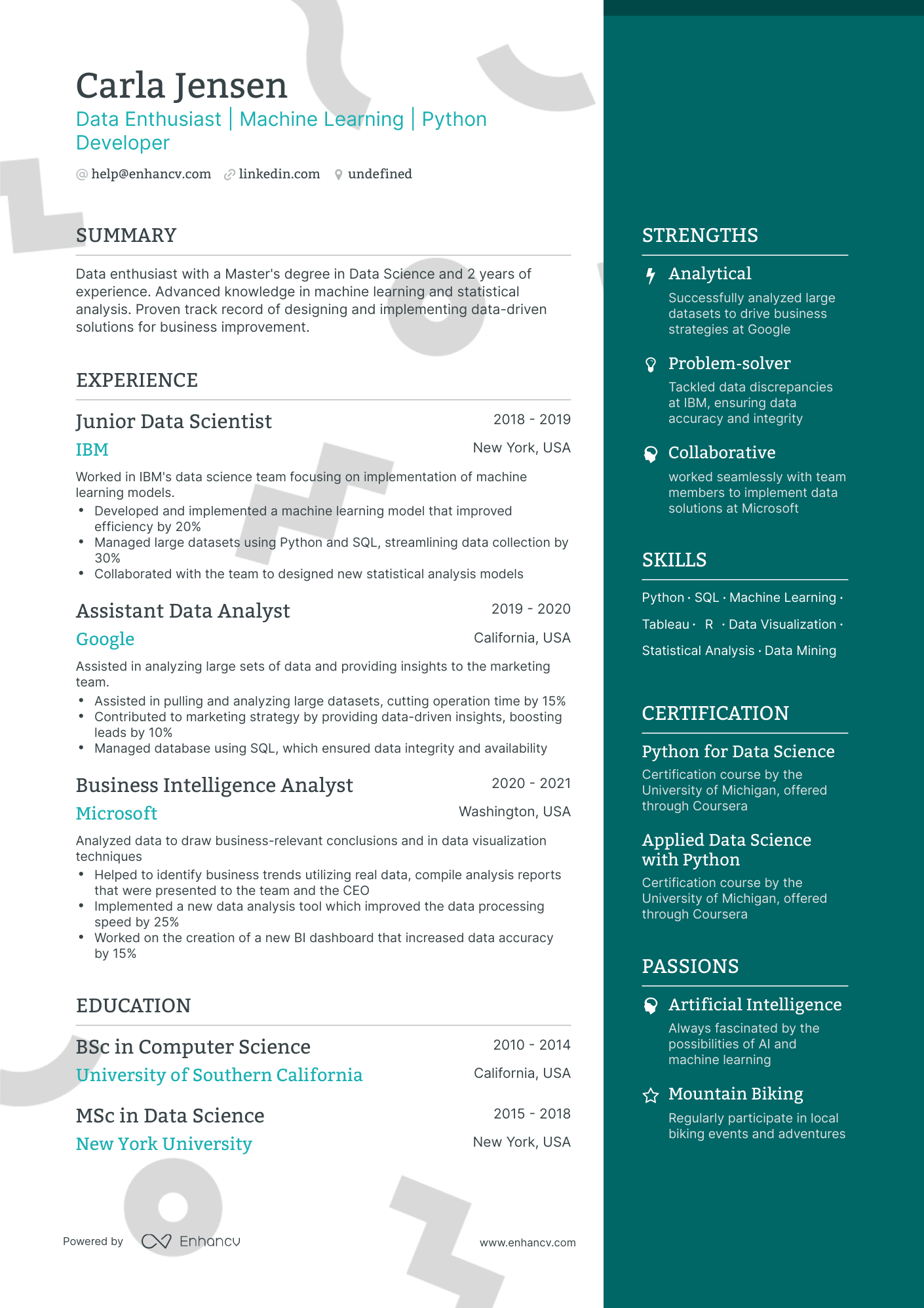 5 Entry-level Data Scientist Resume Examples & Guide for 2024