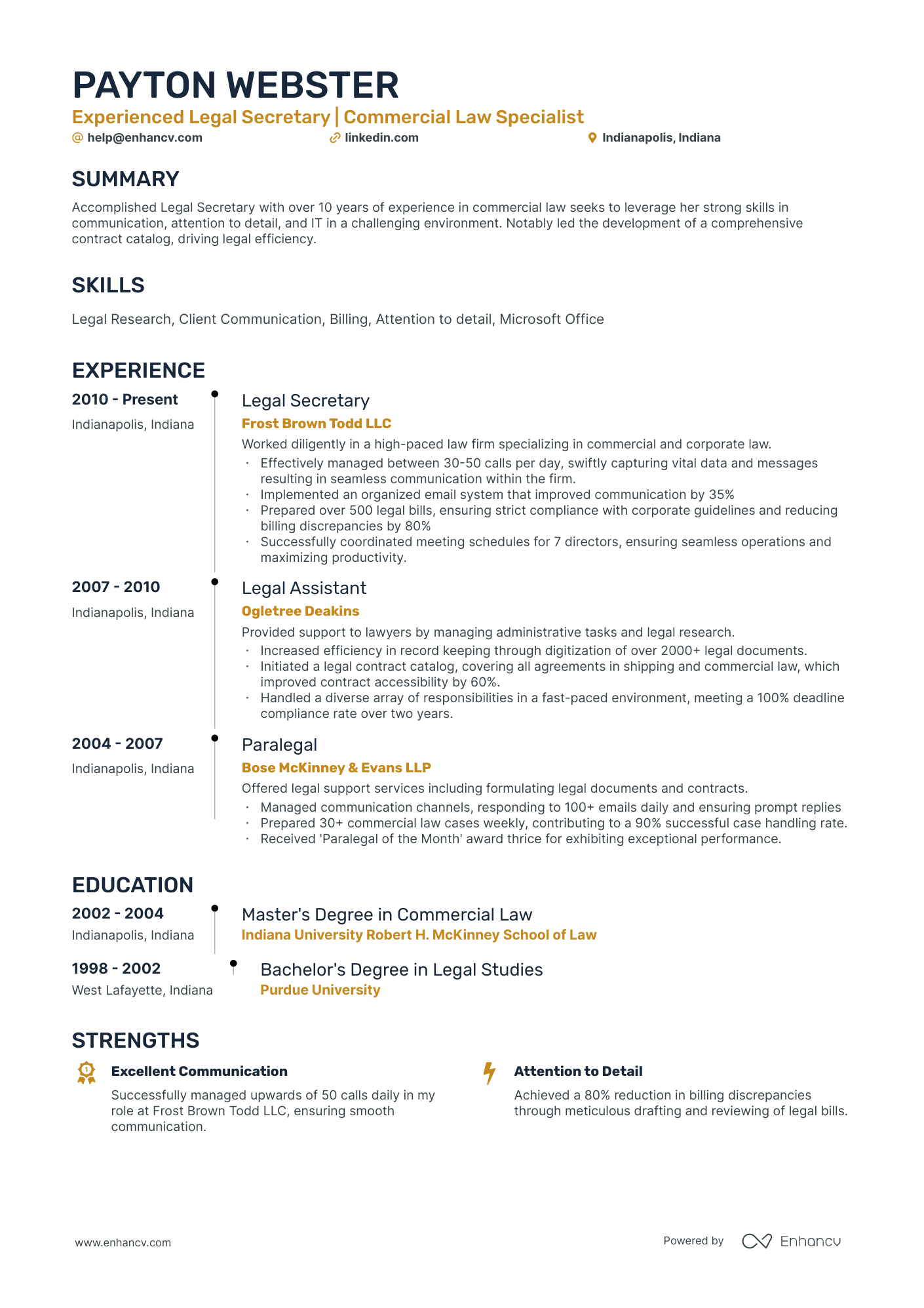 10 Legal Secretary Resume Examples & Guide for 2026