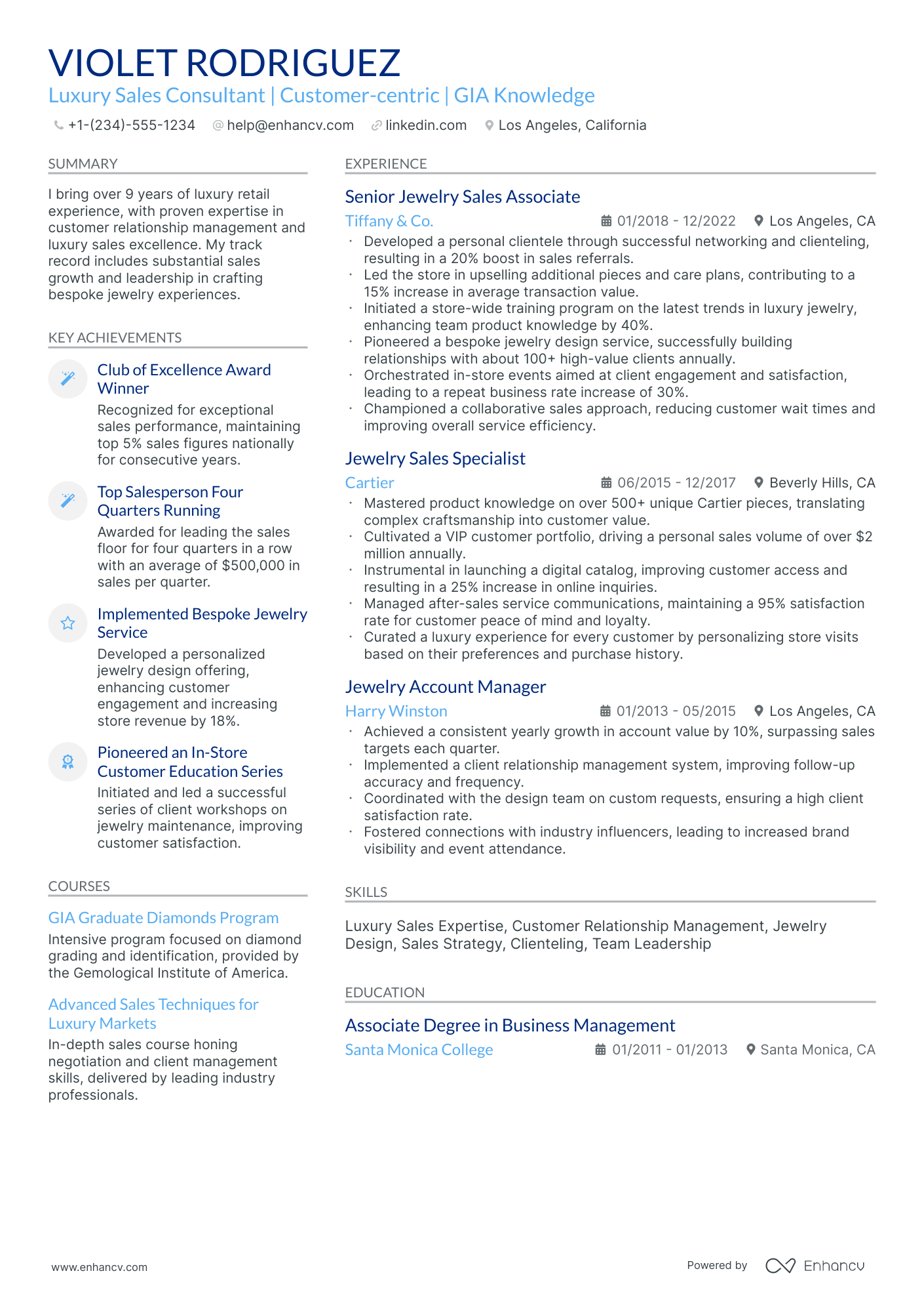 10 Jewelry Sales Resume Examples & Guide for 2026