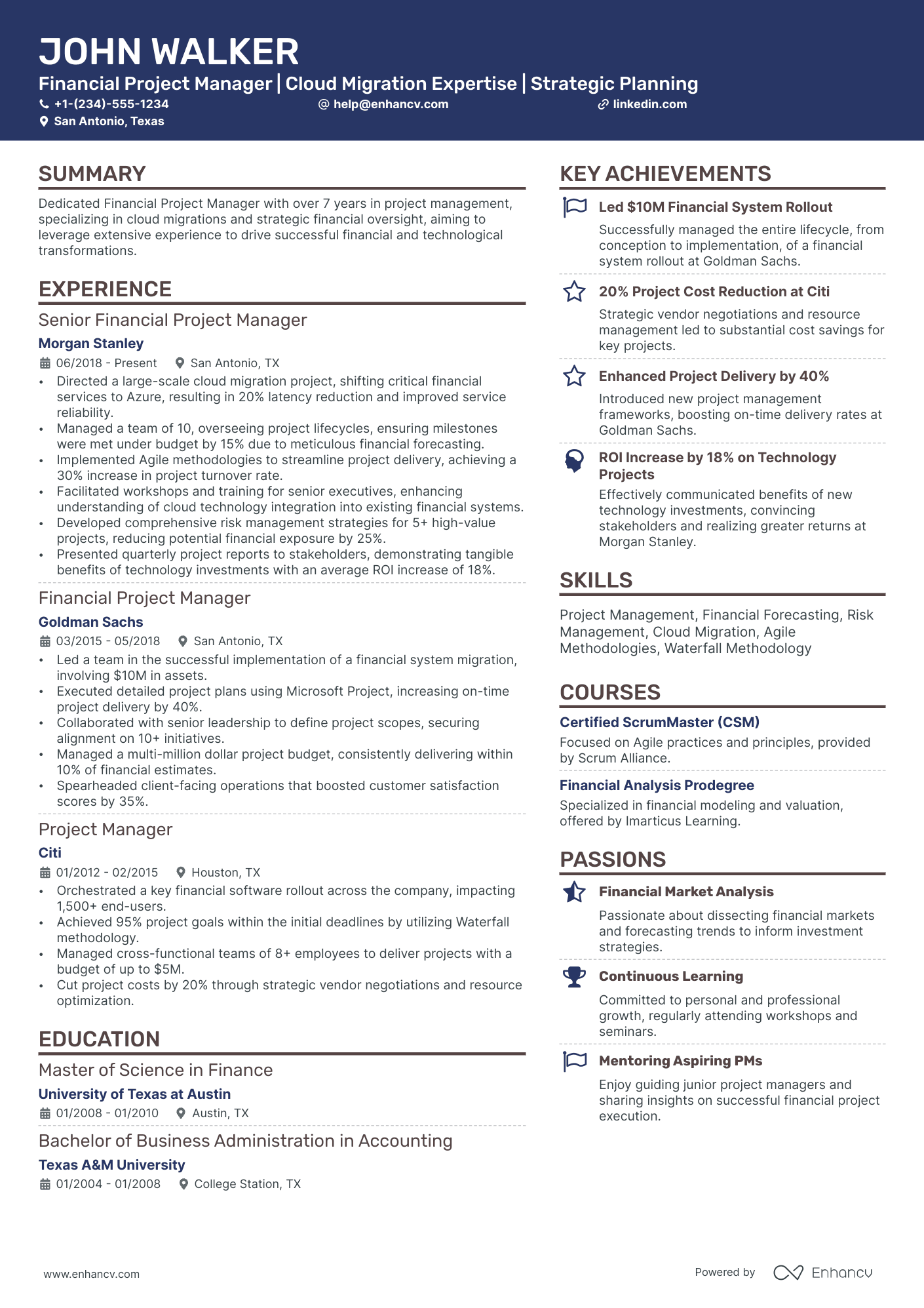 10 Financial Project Manager Resume Examples & Guide for 2026