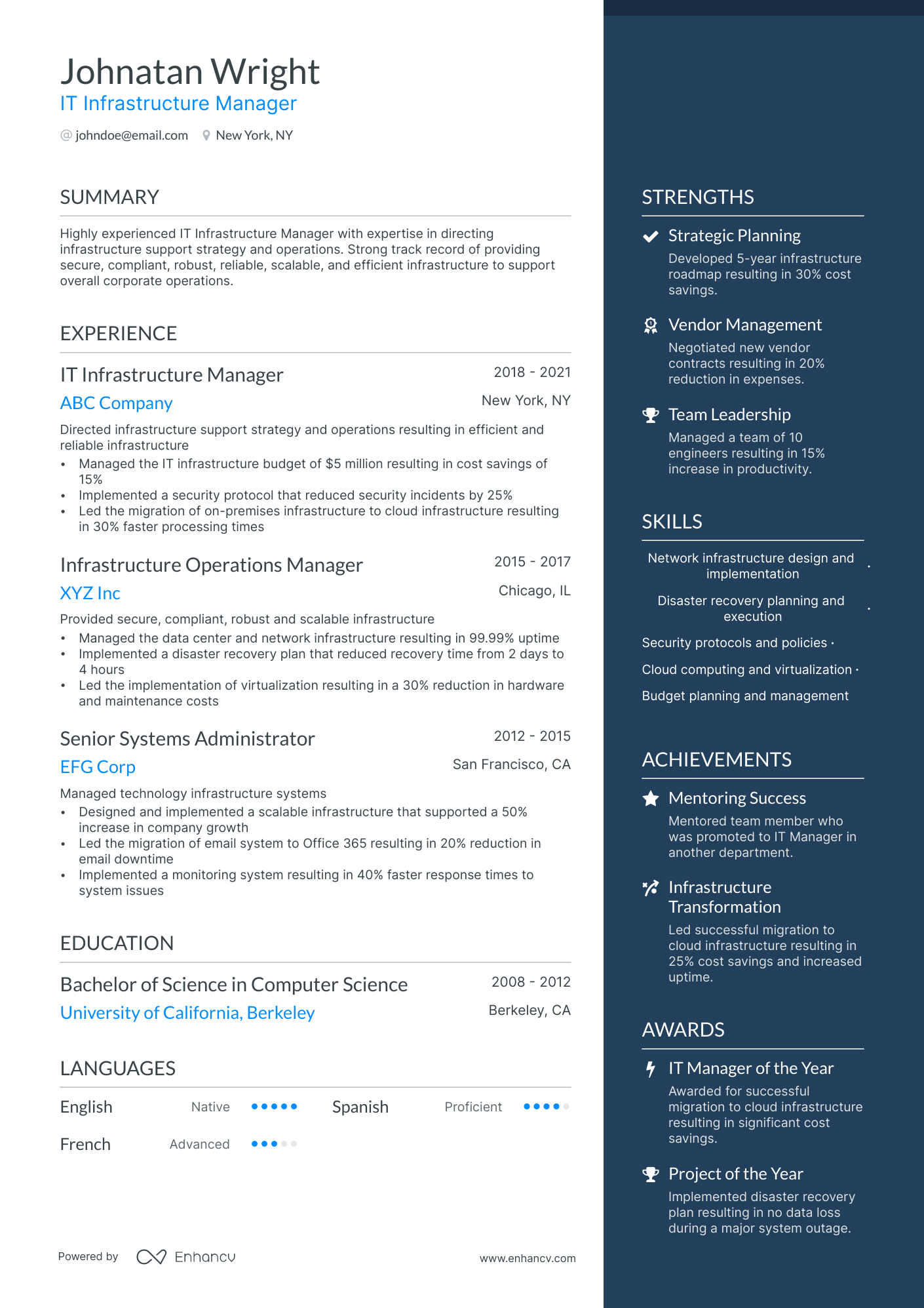 16 IT Manager Resume Examples & Guide for 2024