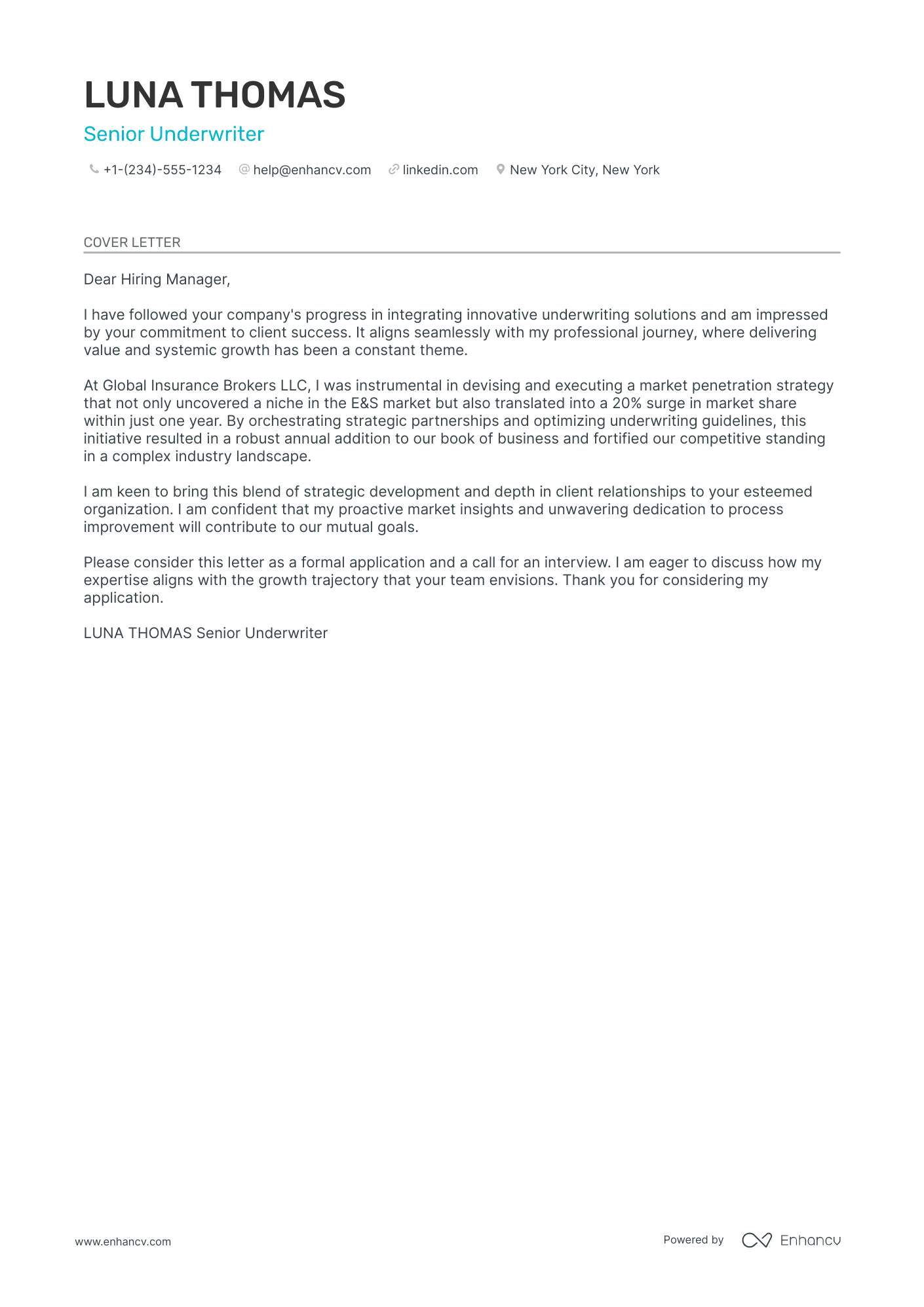 9 Professional Broker Cover Letter Examples and Template for 2024 | Enhancv