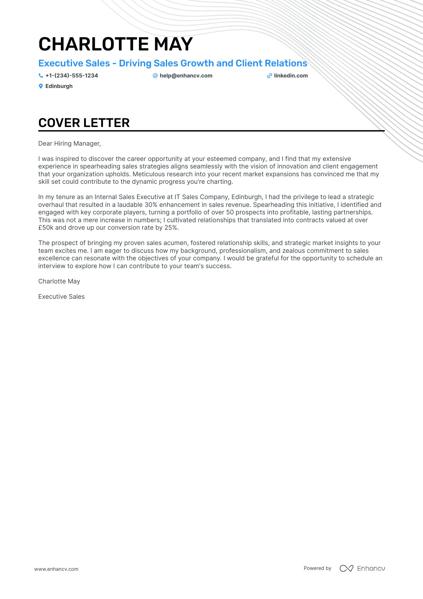 17 Professional Sales Cover Letter Examples and Template for 2026 | Enhancv