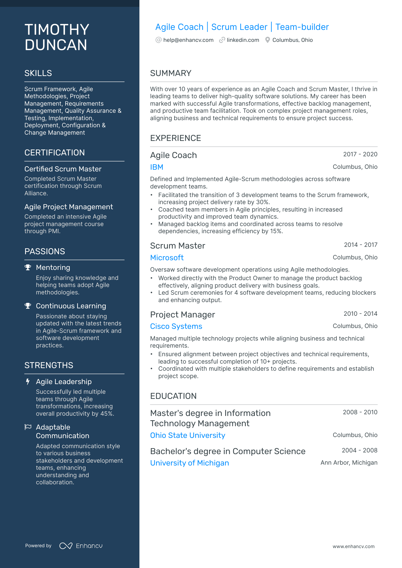10 Agile Coach Resume Examples Guide For 2025