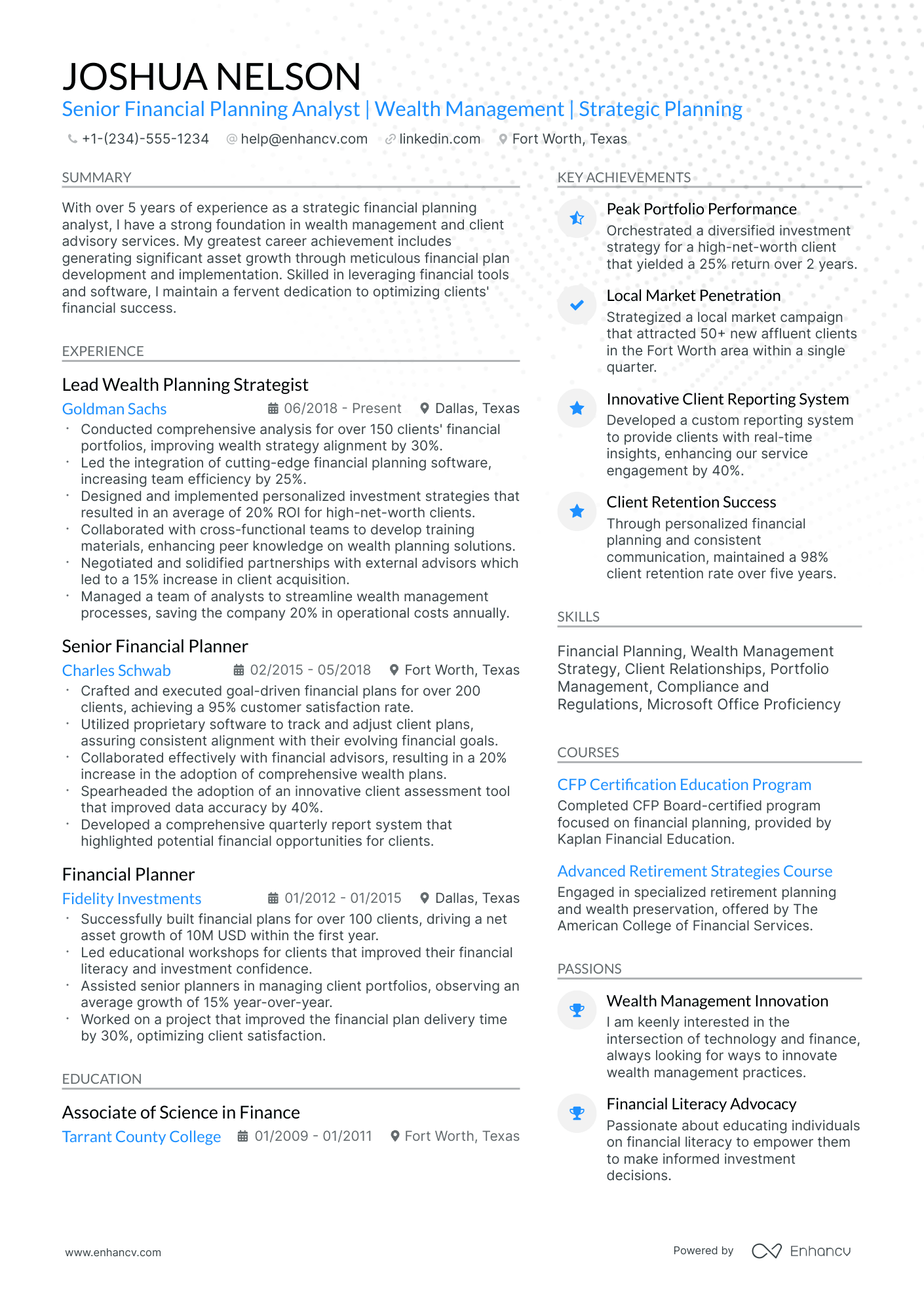 10 Financial Planning Analyst Resume Examples & Guide for 2025