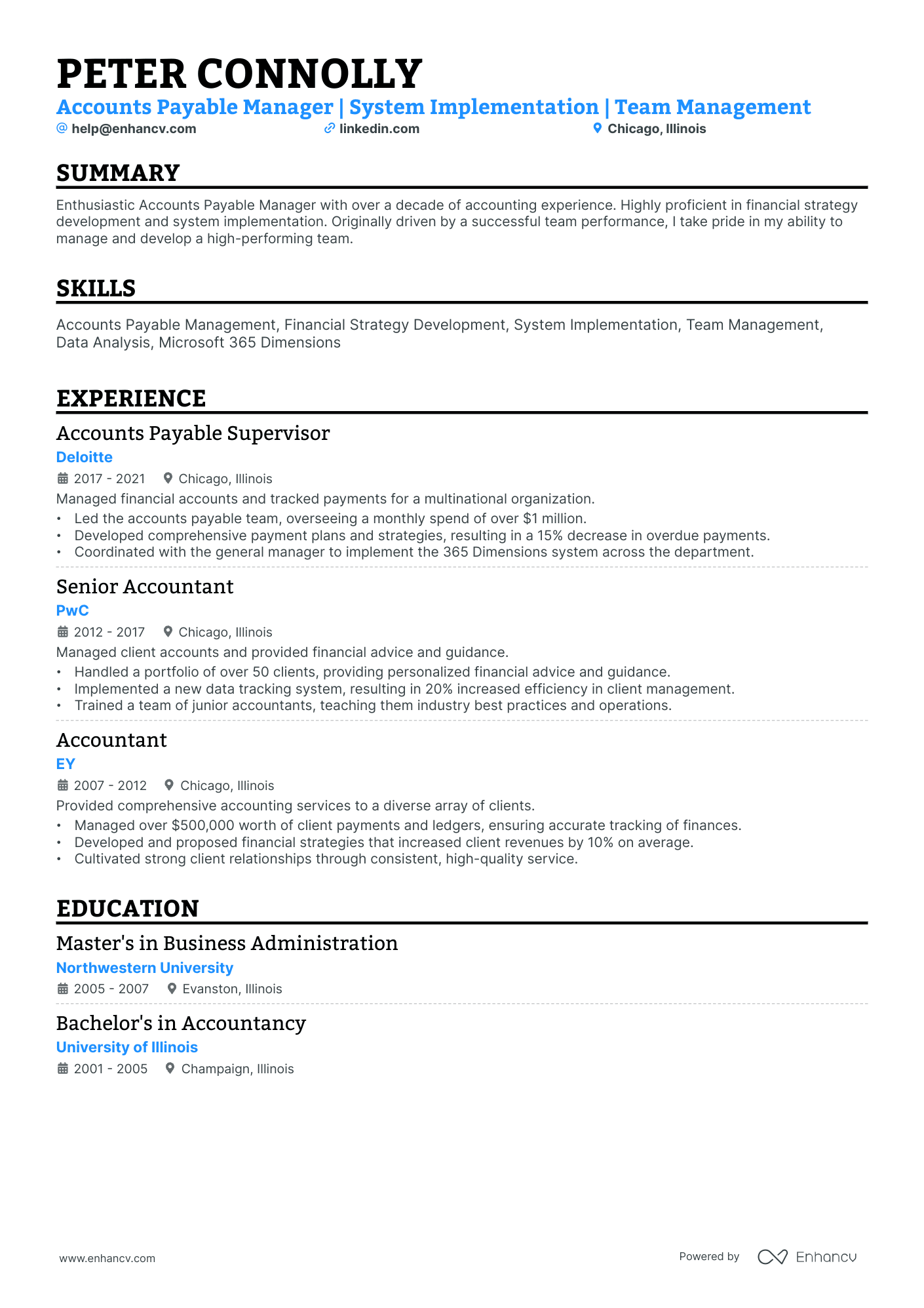 10 Accounts Payable Manager Resume Examples & Guide for 2025