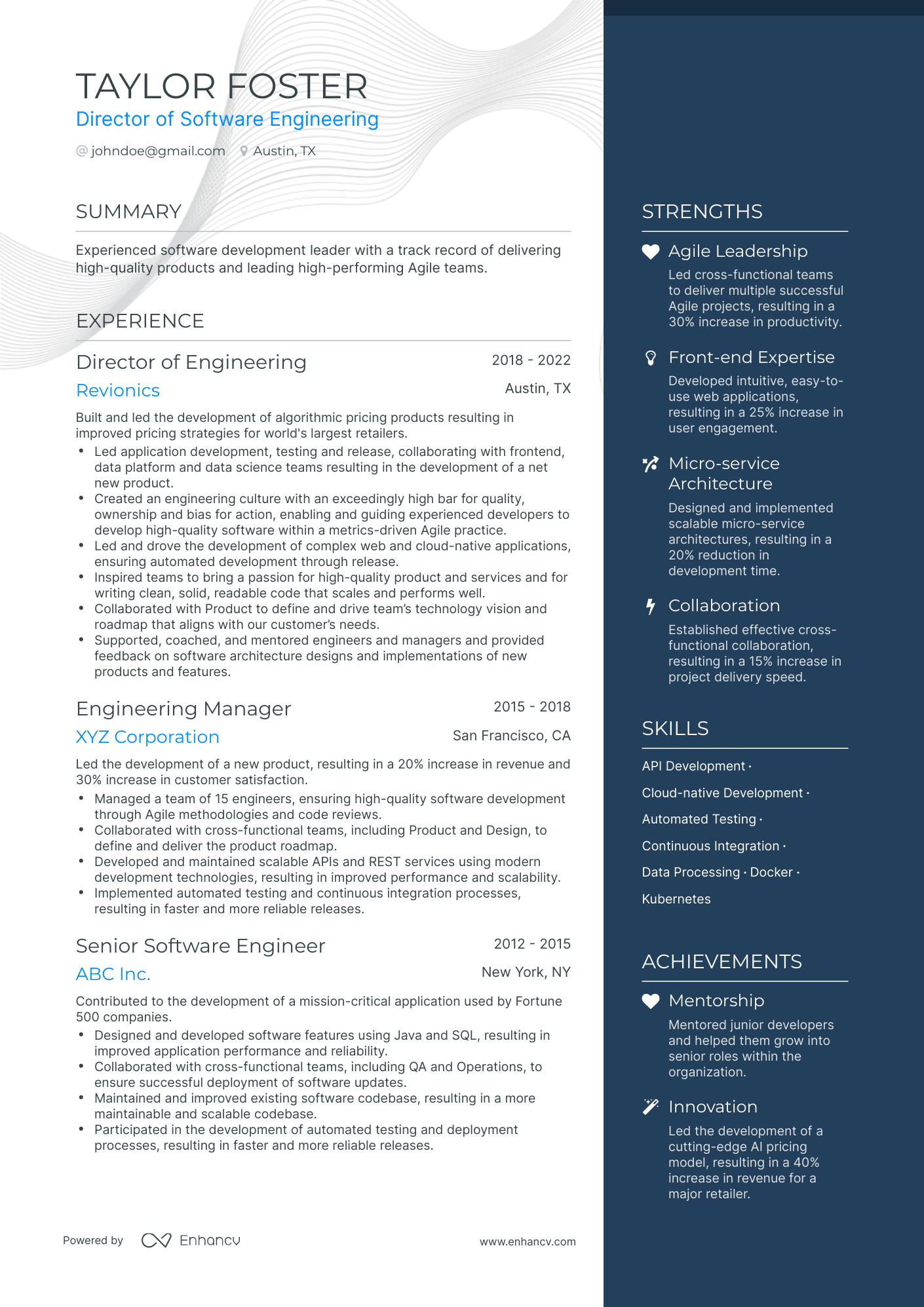 5 Director of Software Engineering Resume Examples & Guide for 2024