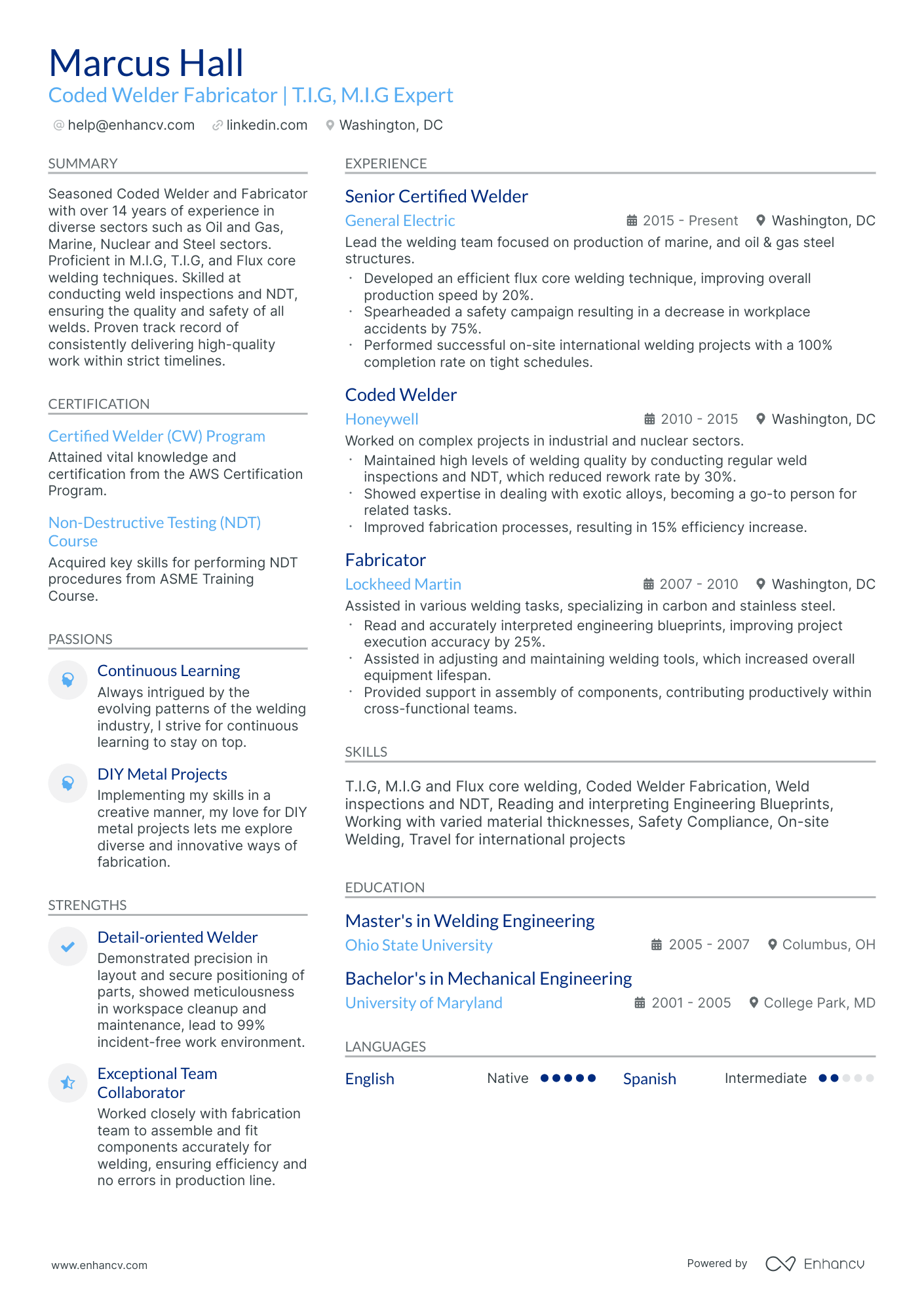 10 Welder Fabricator Resume Examples & Guide for 2026