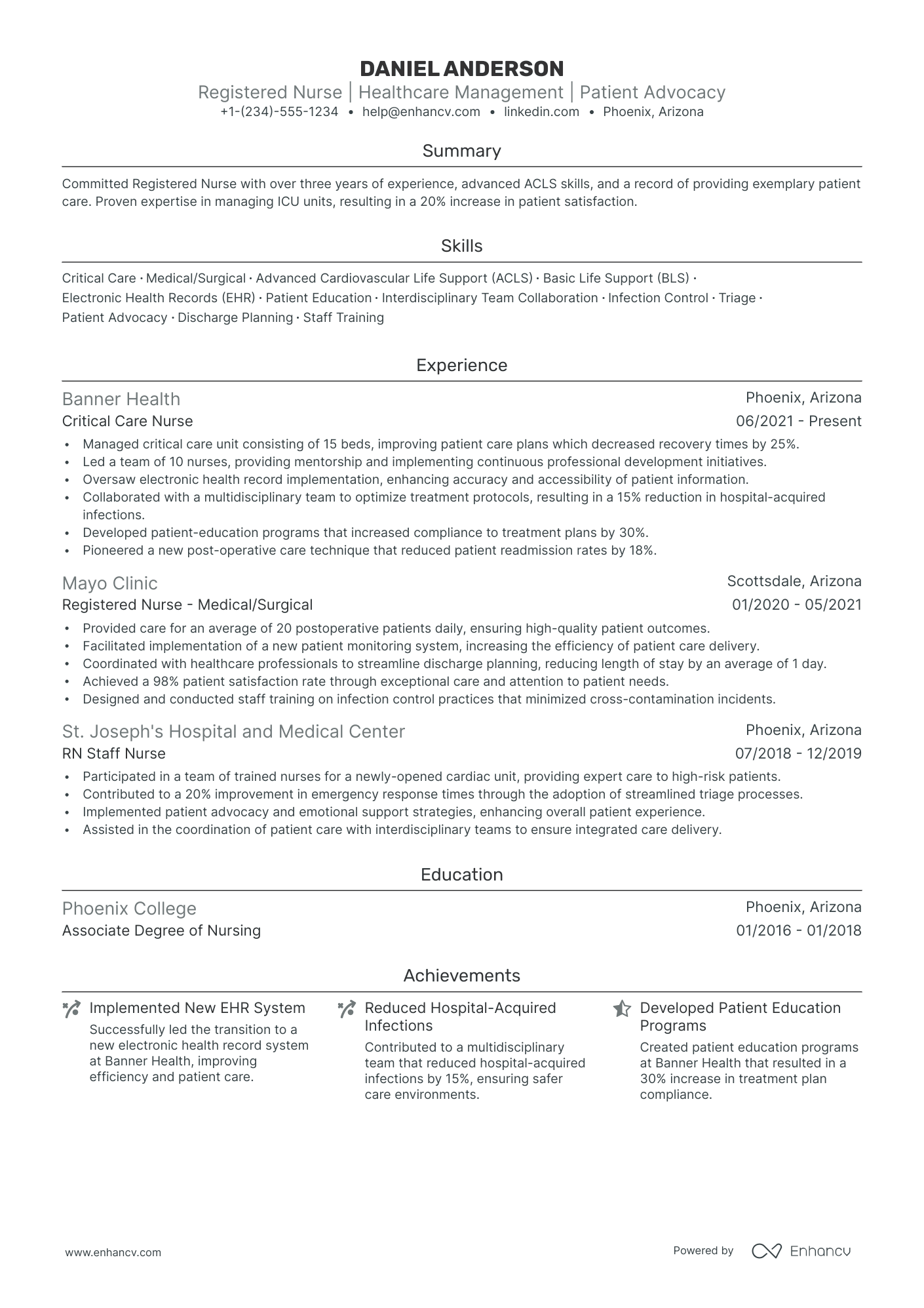 5 Pacu Nurse Resume Examples & Guide for 2024