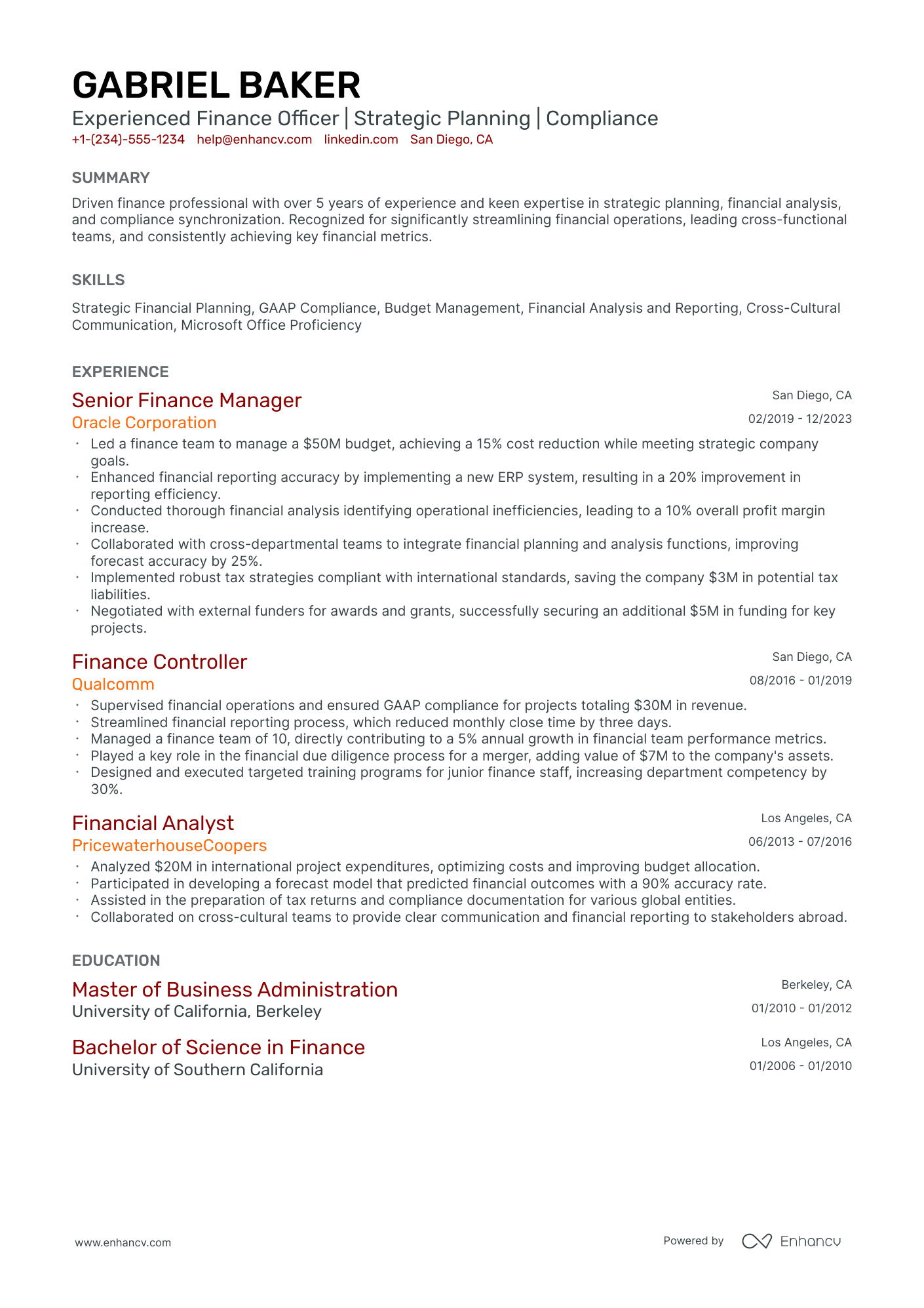 10 Finance Officer Resume Examples & Guide for 2026