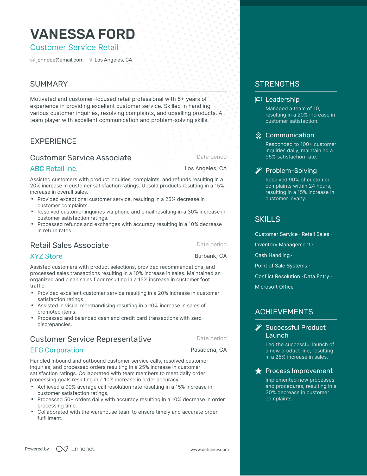 5 Customer Service Retail Resume Examples & Guide for 2023