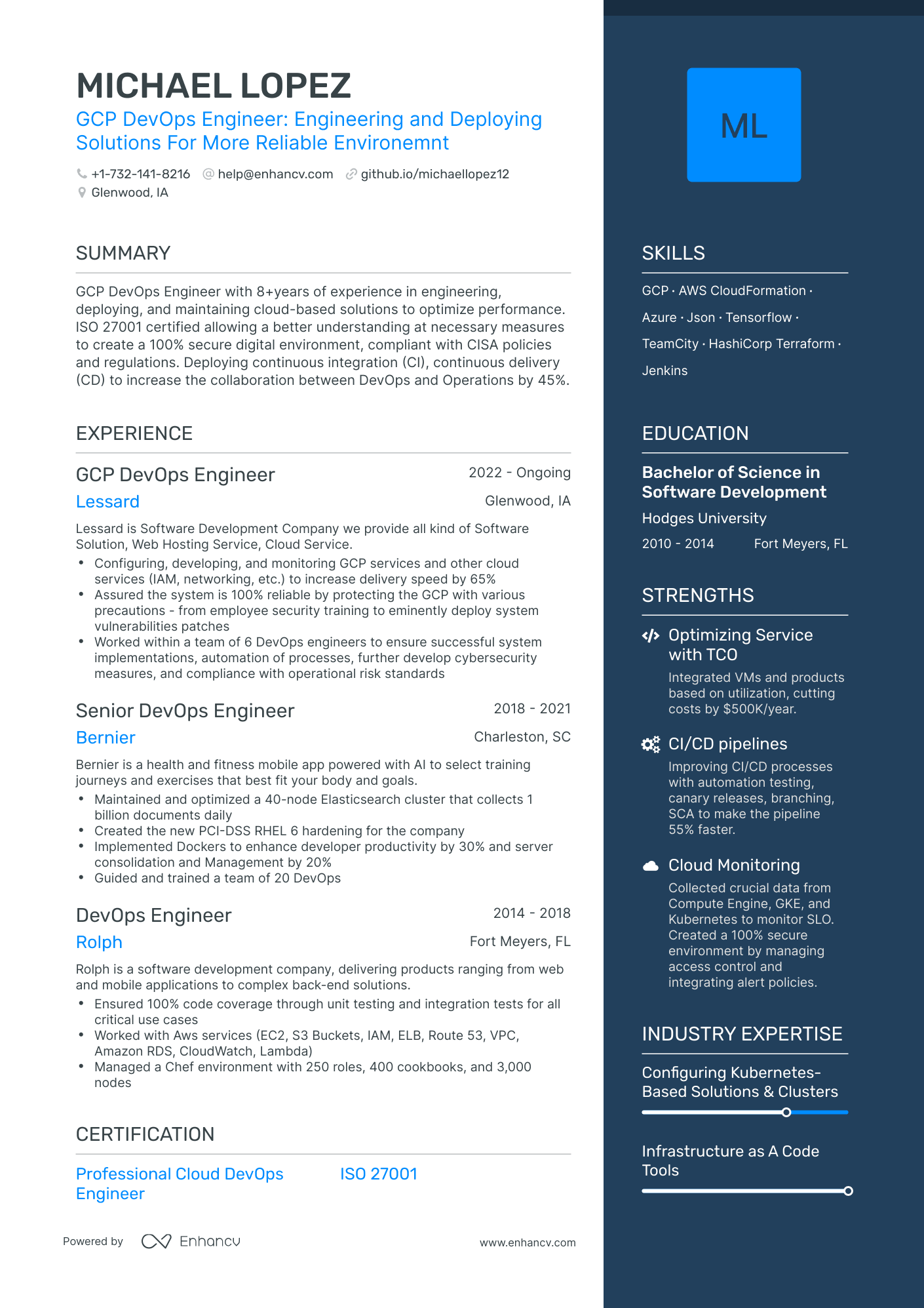 5 GCP Devops Engineer Resume Examples & Guide for 2023