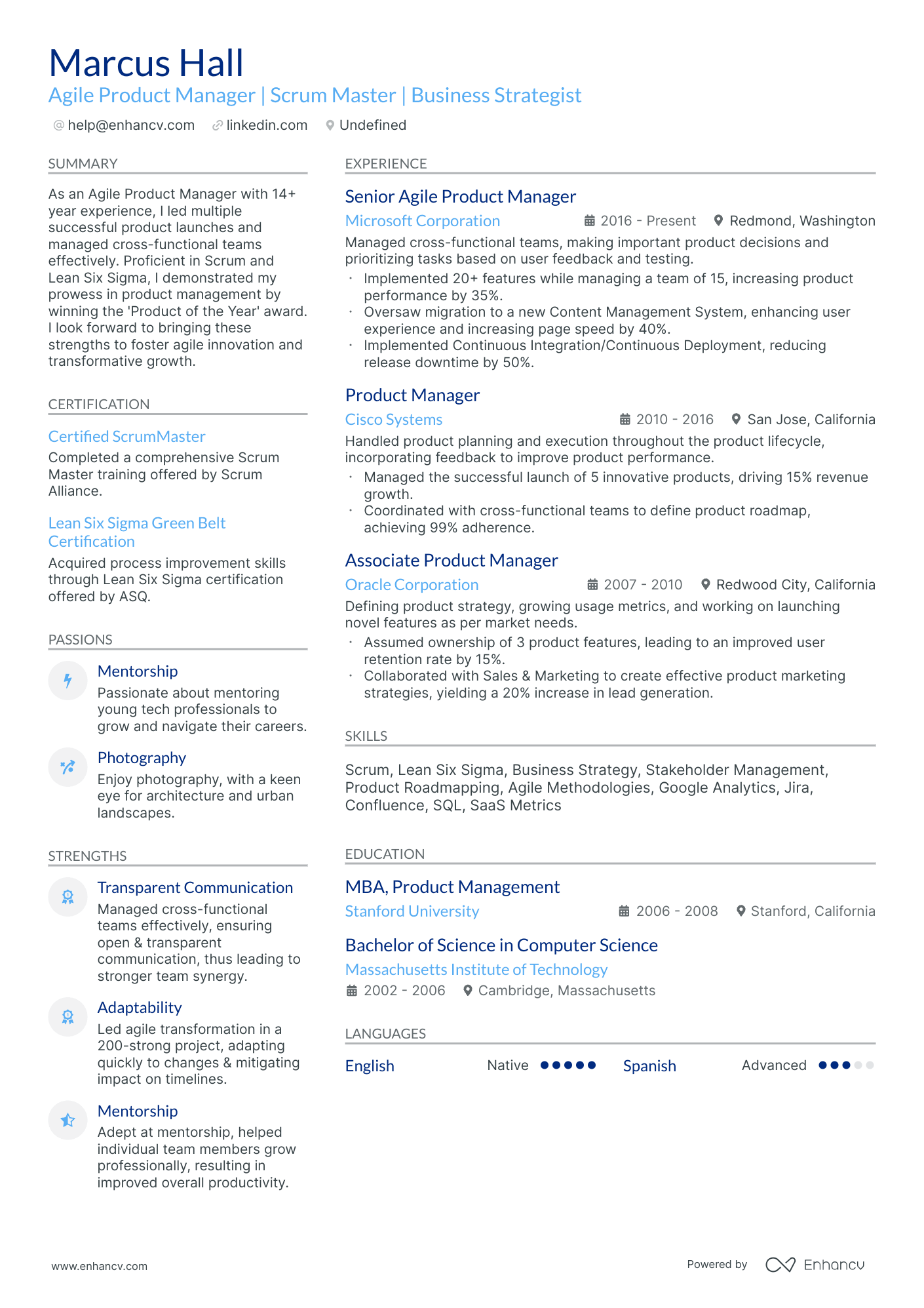 10 Agile Product Manager Resume Examples & Guide for 2026