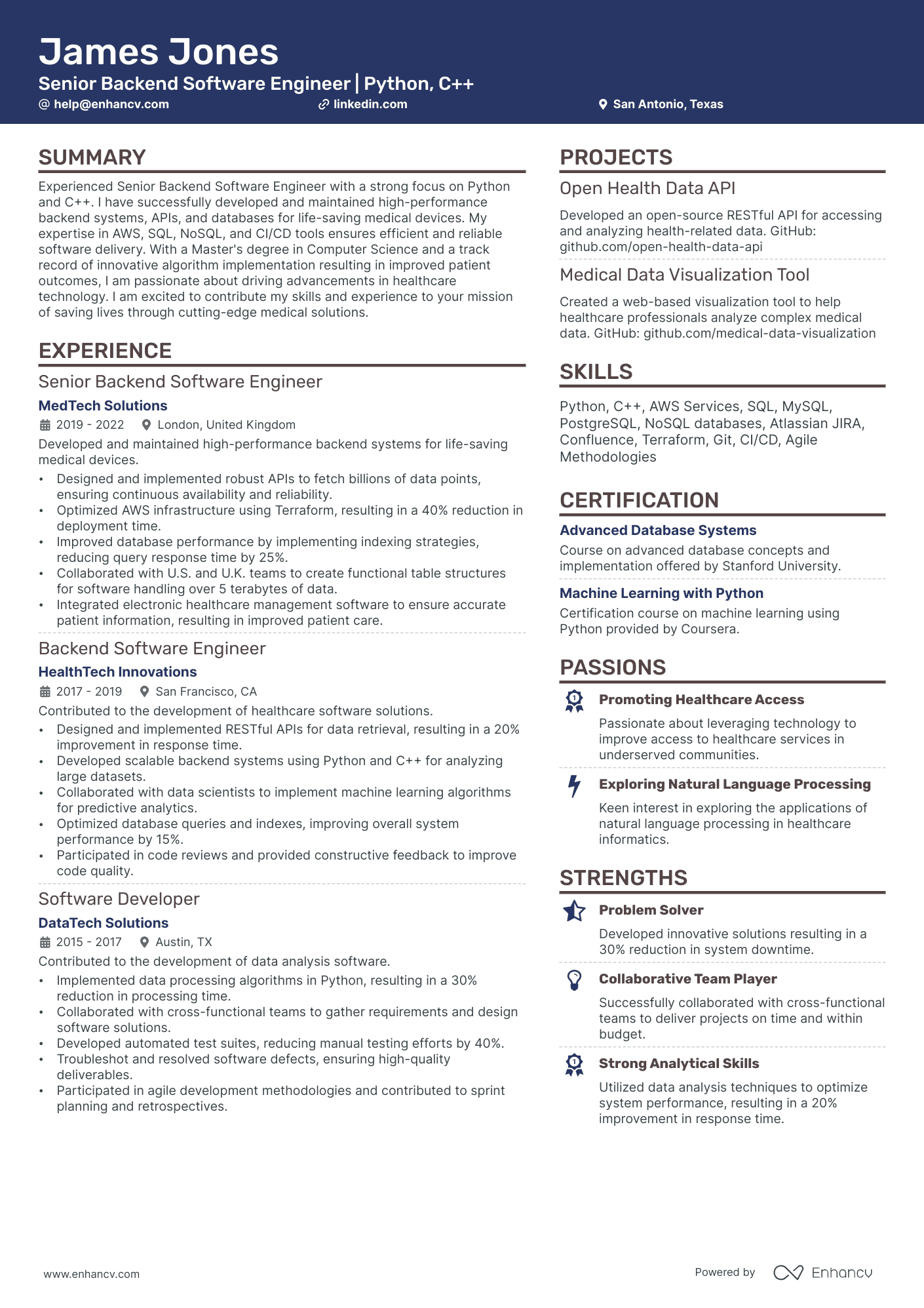 10 Senior Data Engineer Resume Examples & Guide for 2025