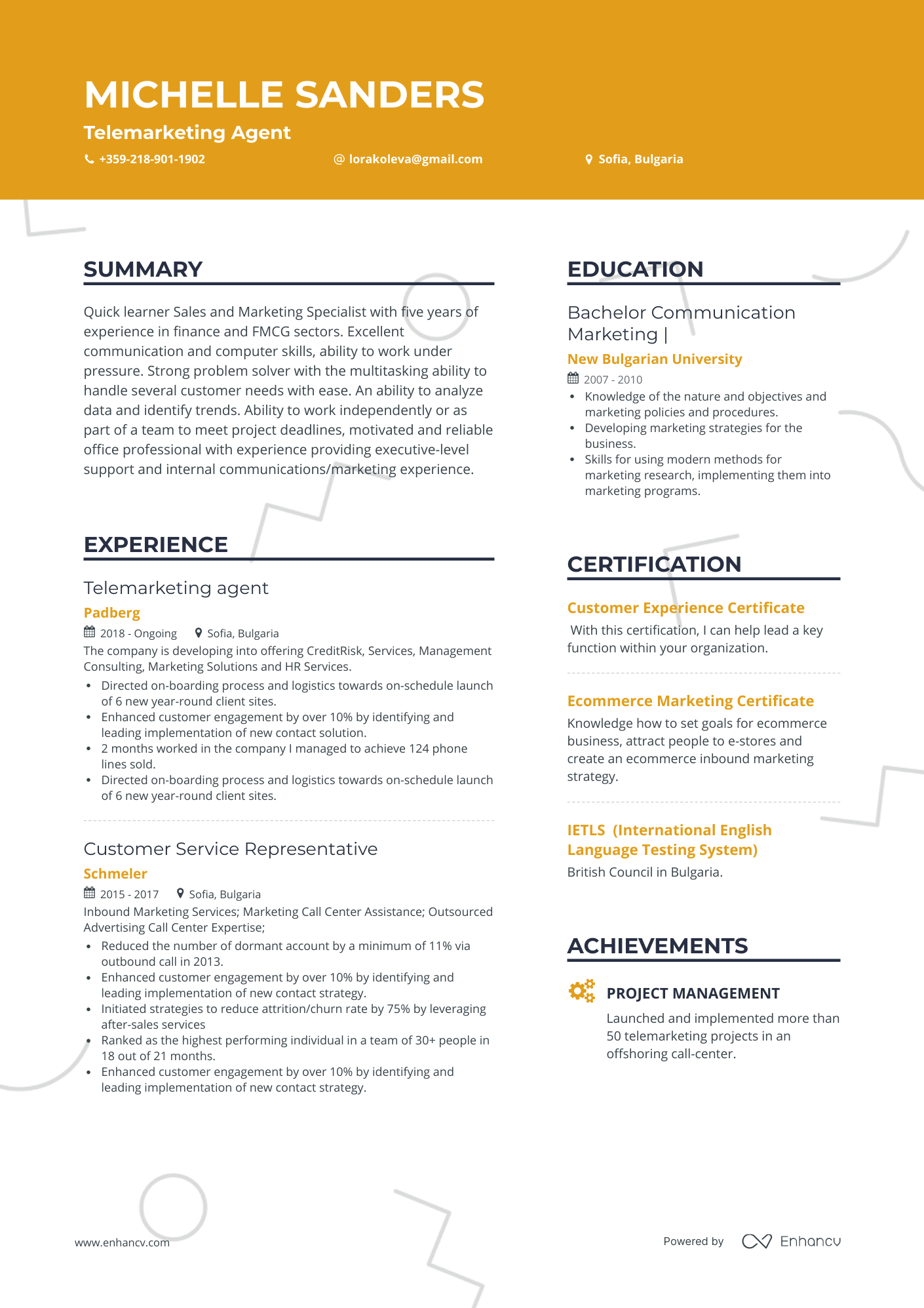 Telemarketing Resume Examples & Guide for 2023 (Layout, Skills ...