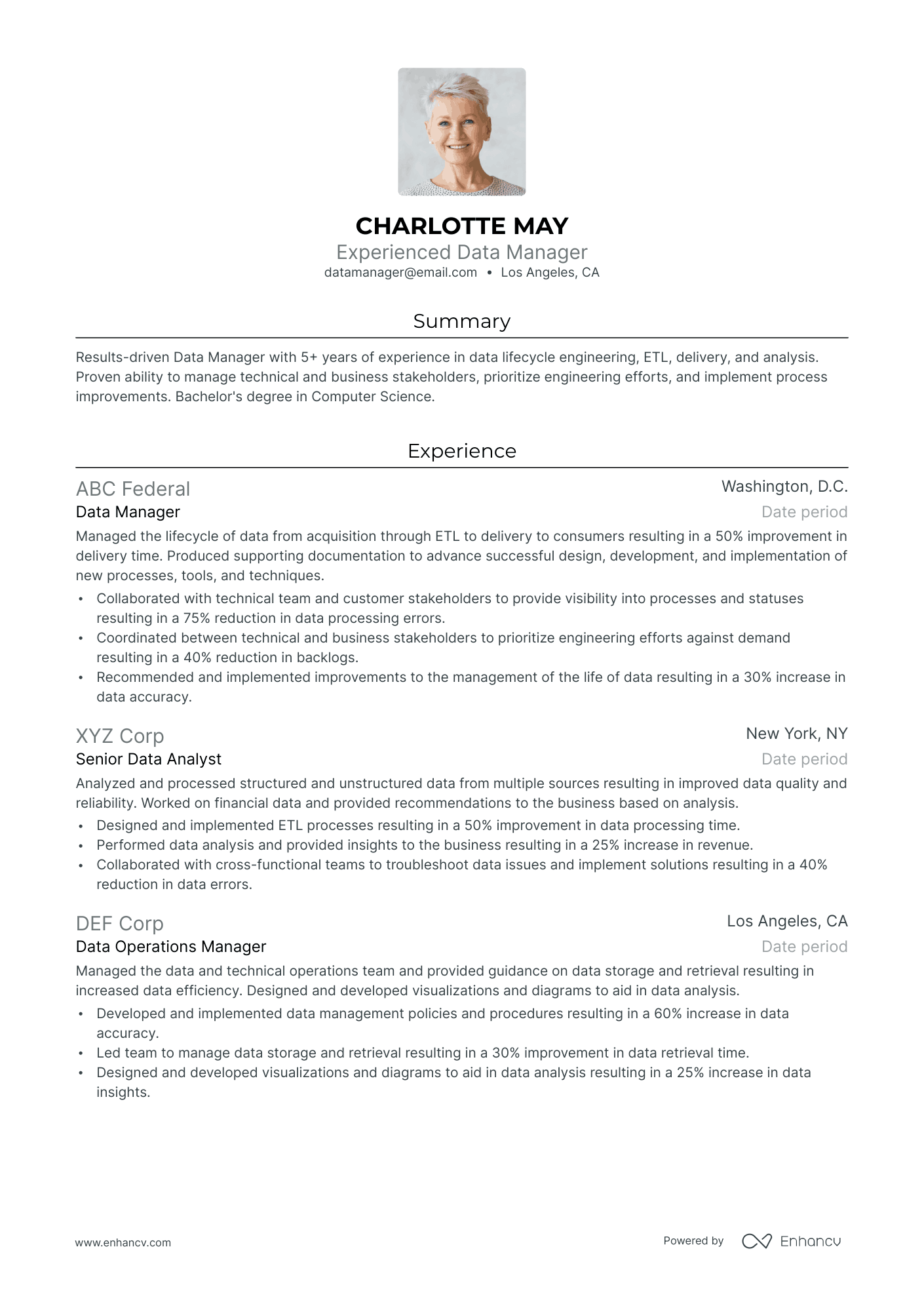 5 Data Manager Resume Examples & Guide for 2024