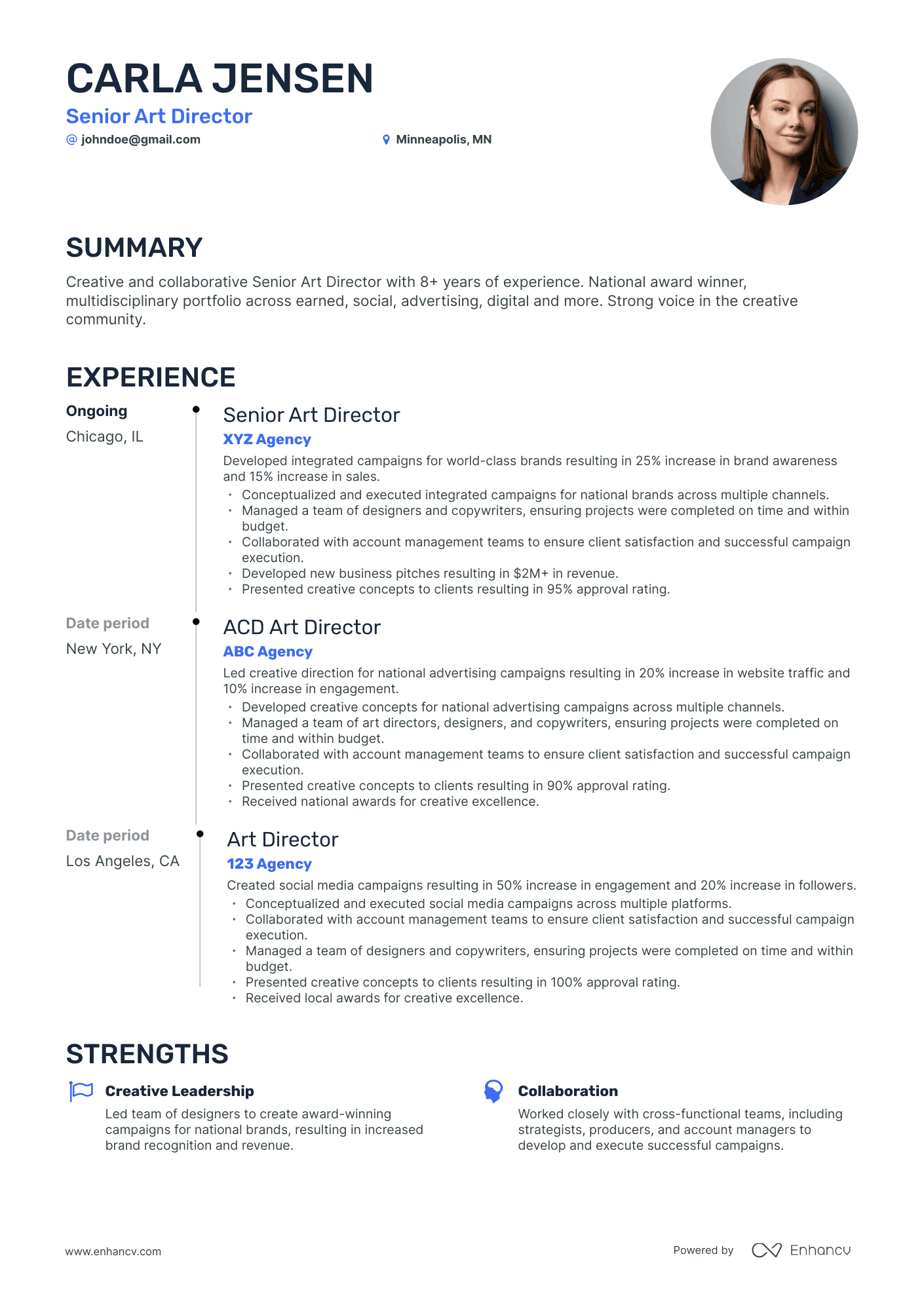 5 Senior Art Director Resume Examples & Guide for 2024