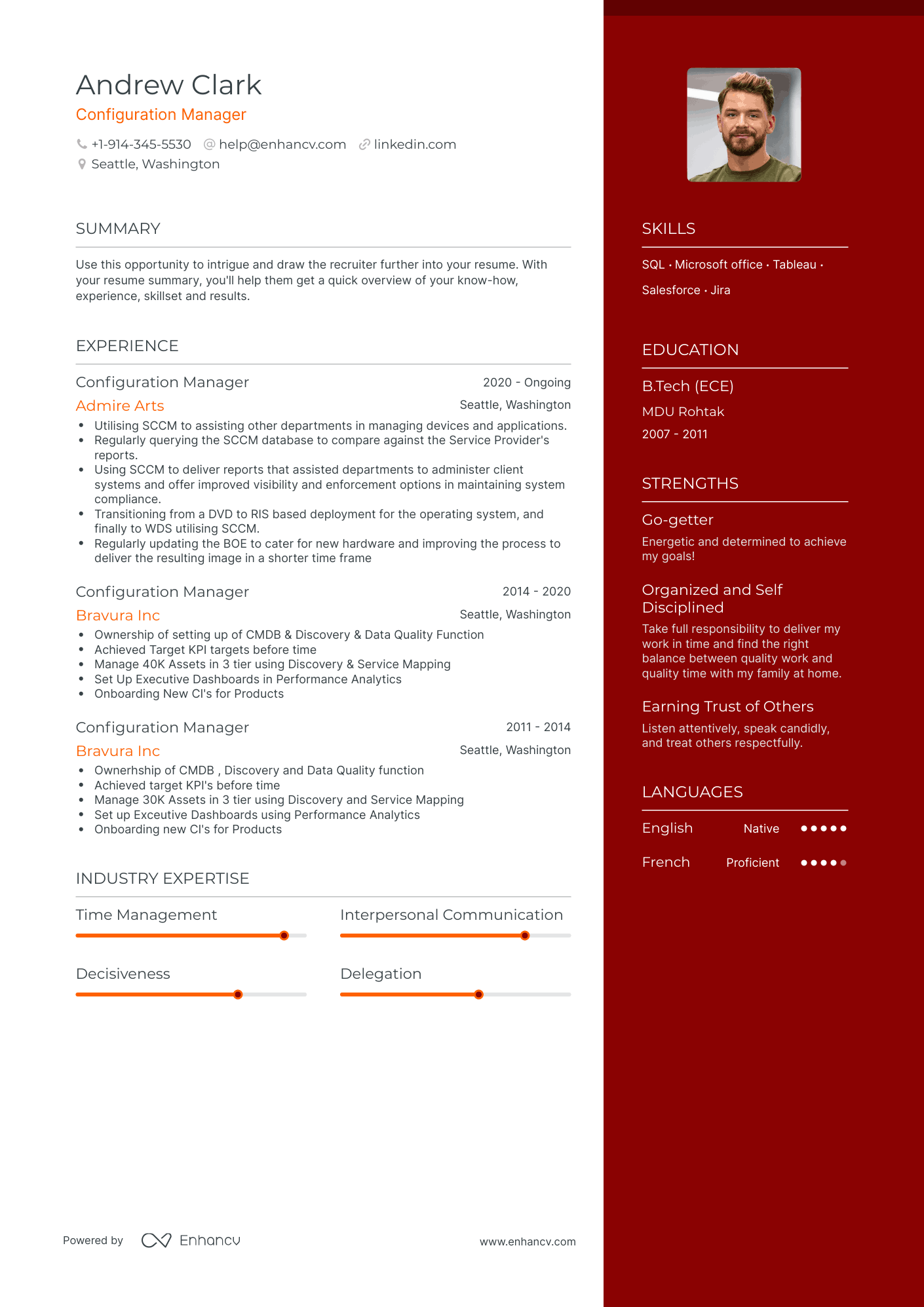 Configuration Manager Resume Examples & Guide for 2023 (Layout, Skills ...