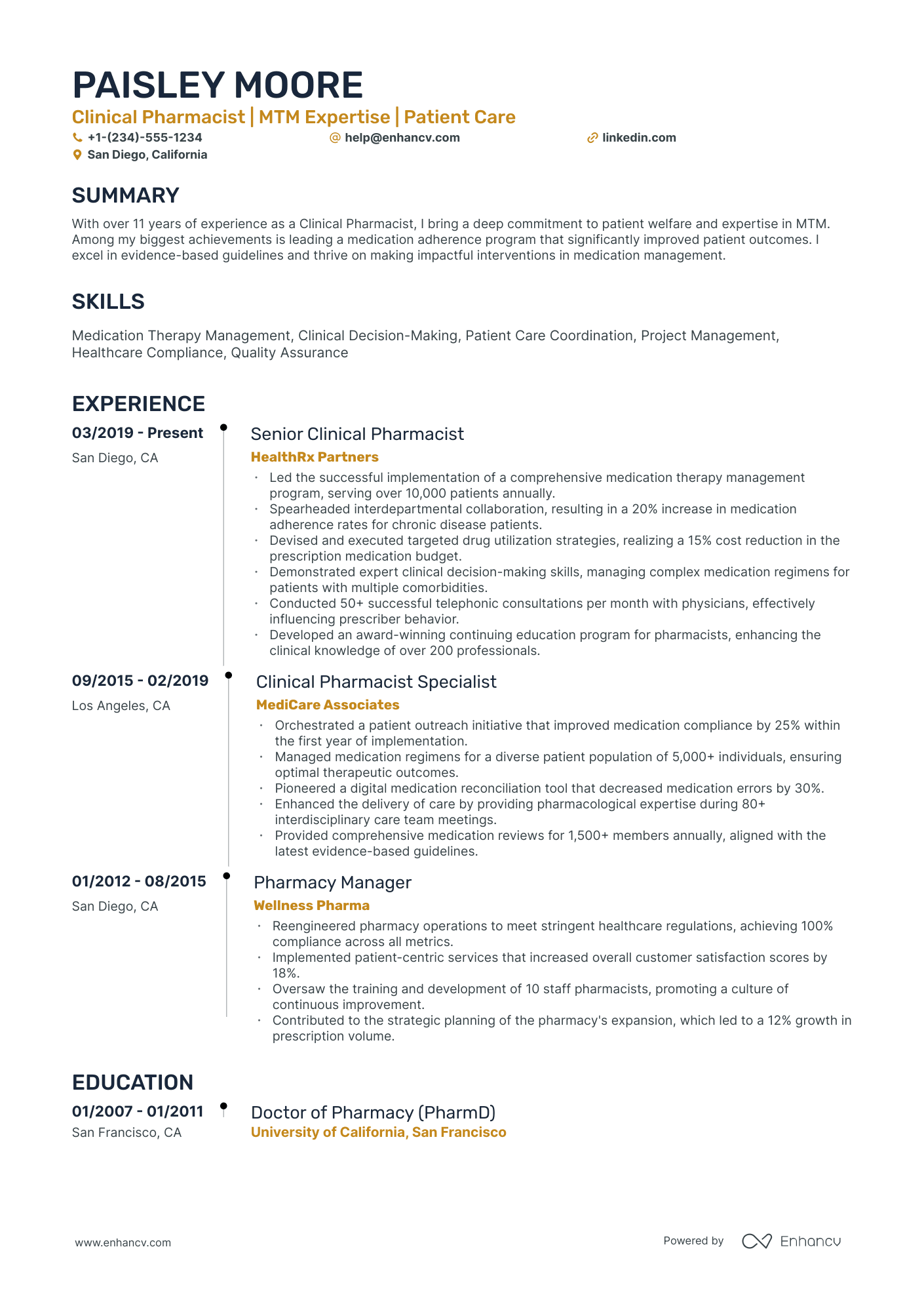 10 Clinical Pharmacist Resume Examples & Guide for 2026