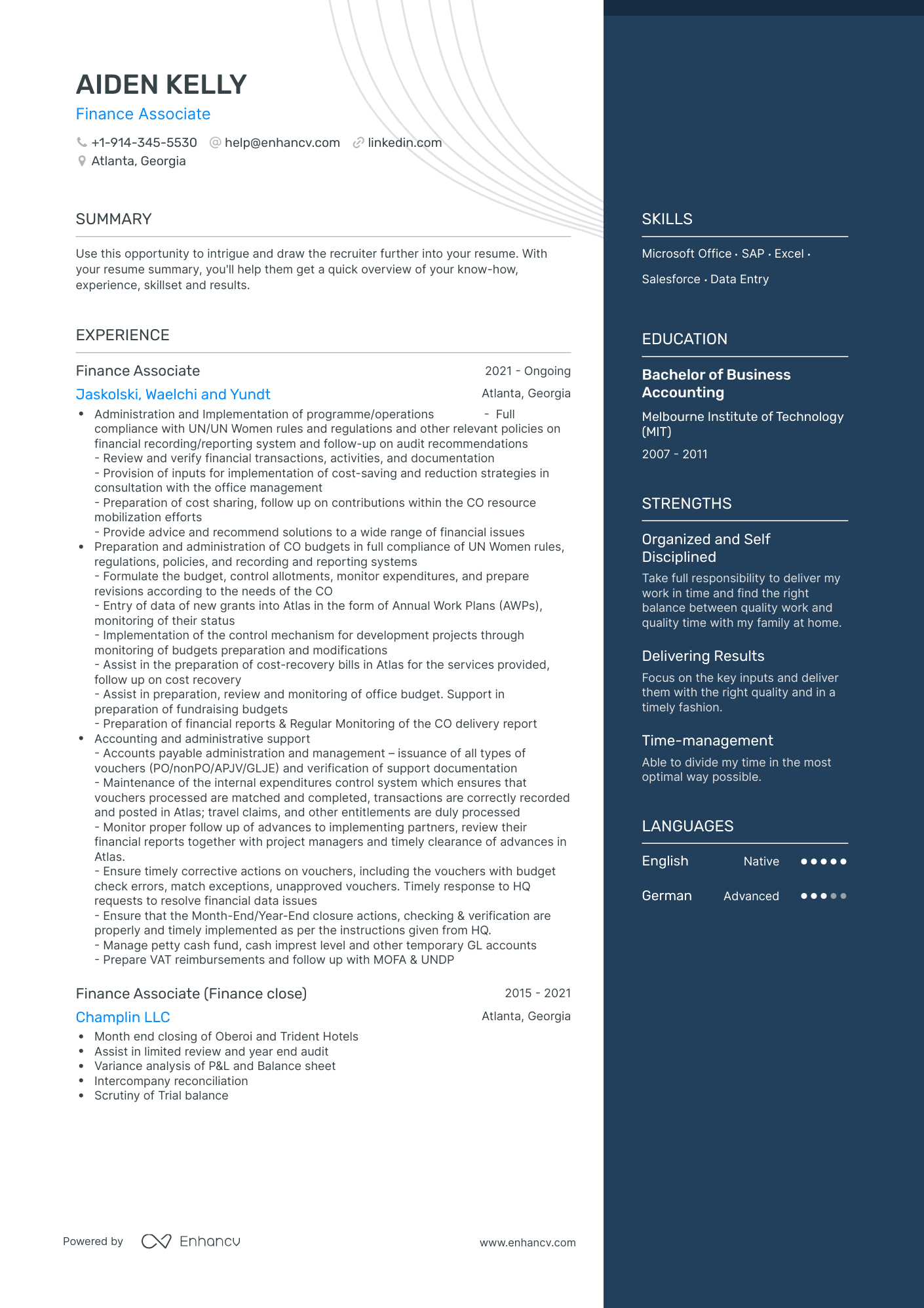 Finance Associate Resume Examples & Guide for 2023 (Layout, Skills ...