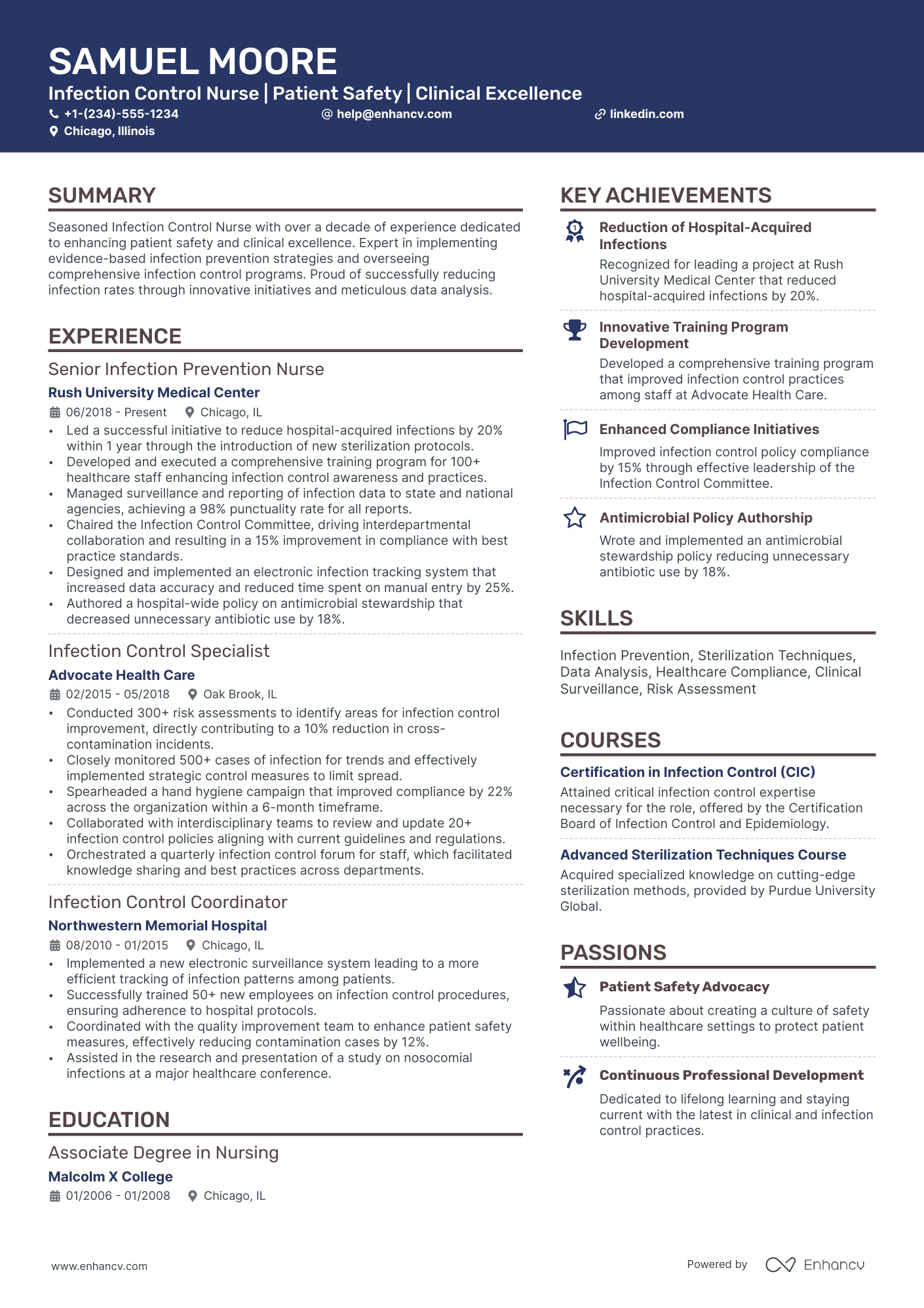 10 Infection Control Nurse Resume Examples & Guide for 2026