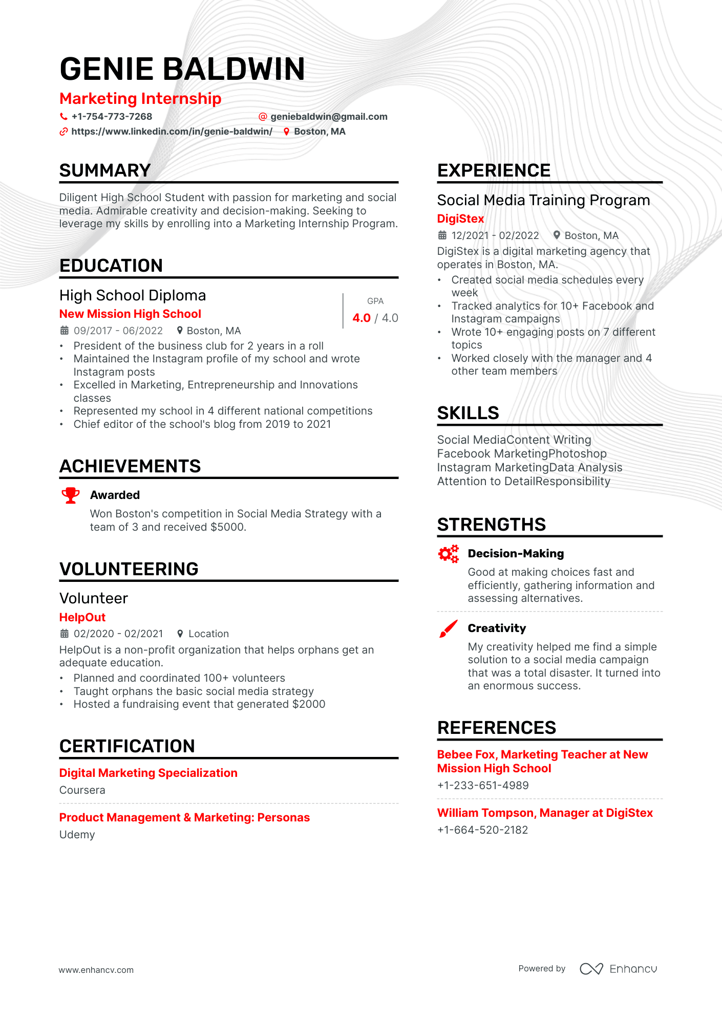 5 Intern Resume Examples & Guide for 2024
