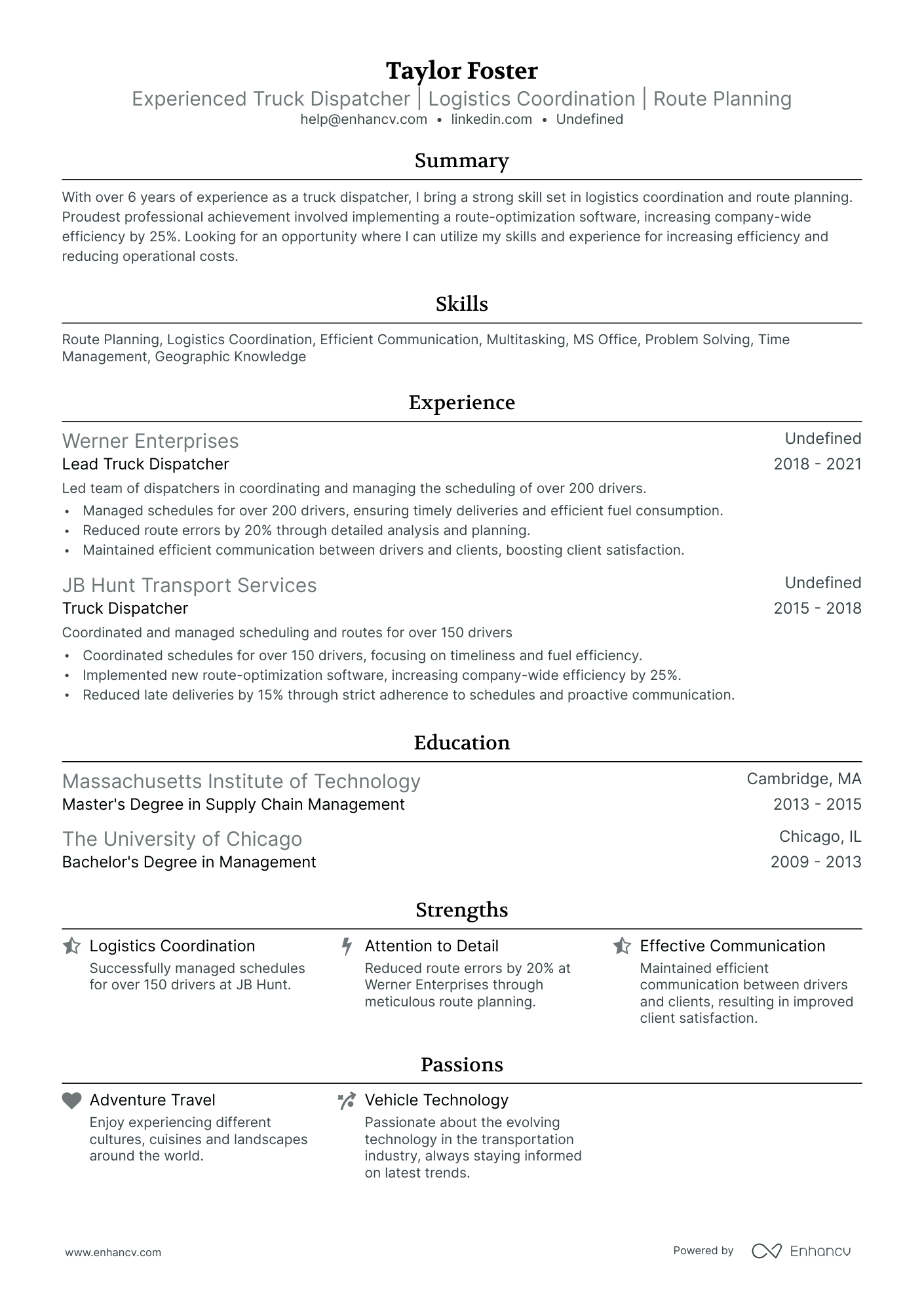 10 Truck Dispatcher Resume Examples & Guide for 2026