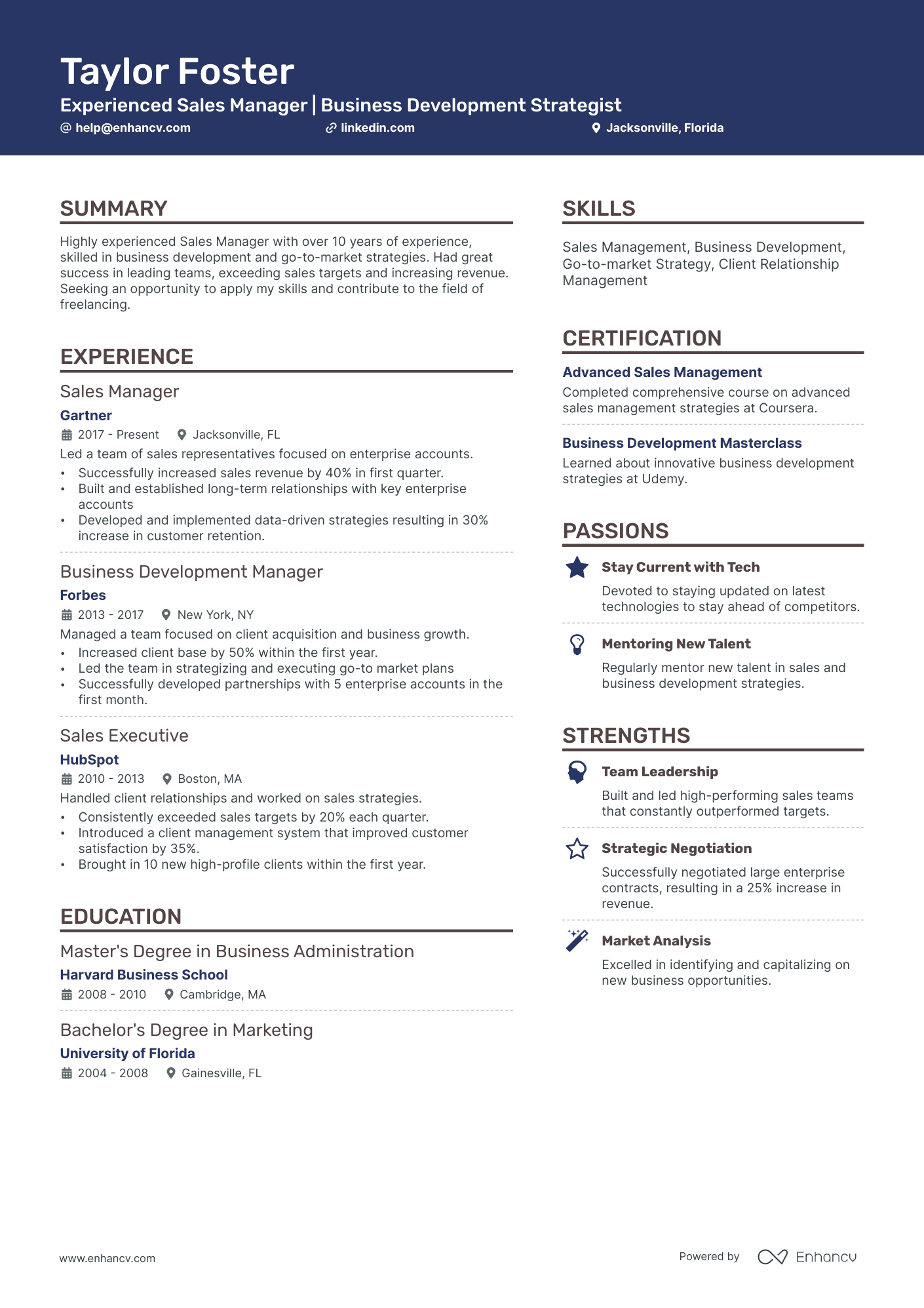 10 Head of Sales Resume Examples & Guide for 2026