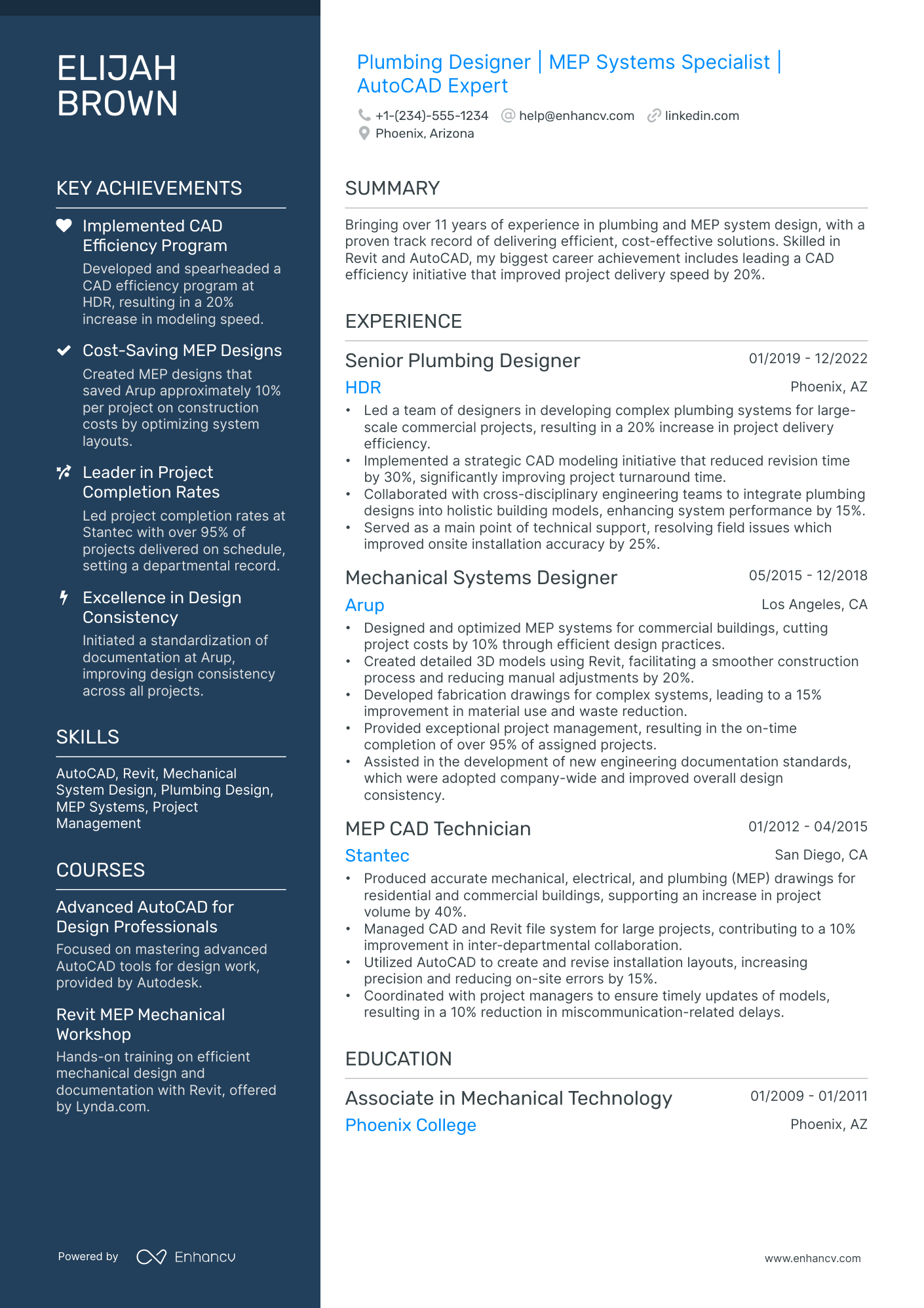 10 Plumbing Designer Resume Examples & Guide for 2026