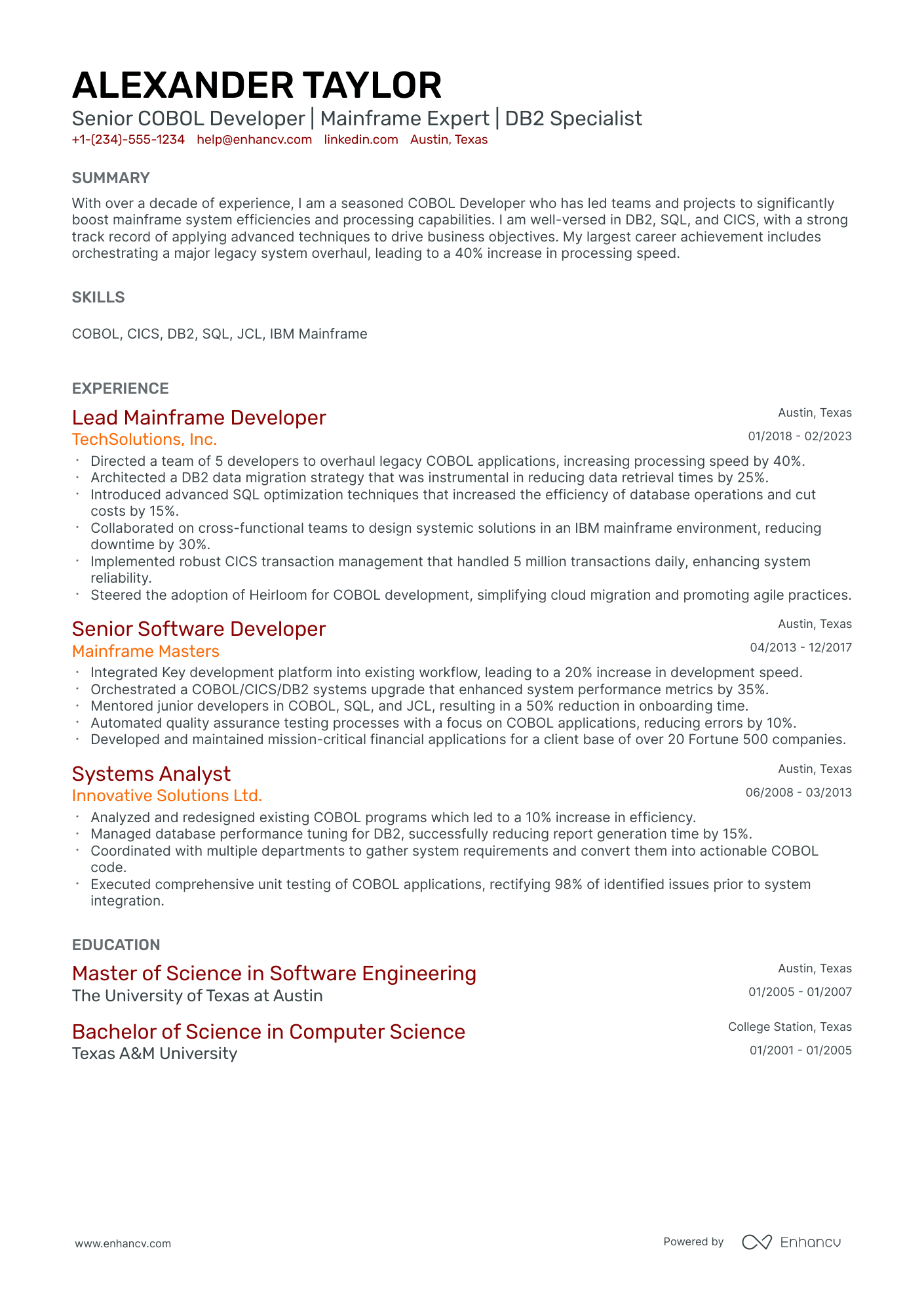 10 Cobol Developer Resume Examples & Guide for 2026