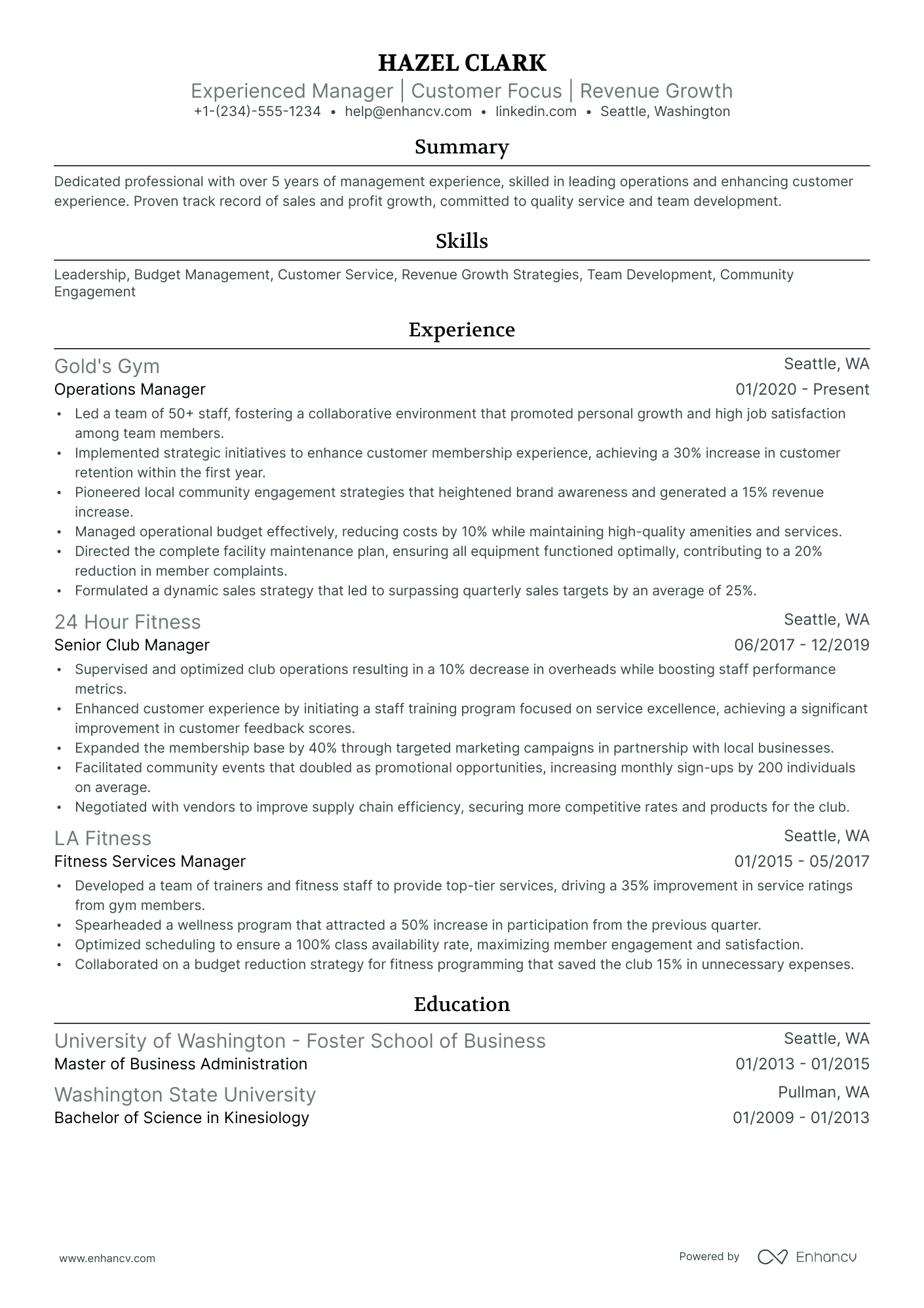 10 Club Manager Resume Examples & Guide for 2026