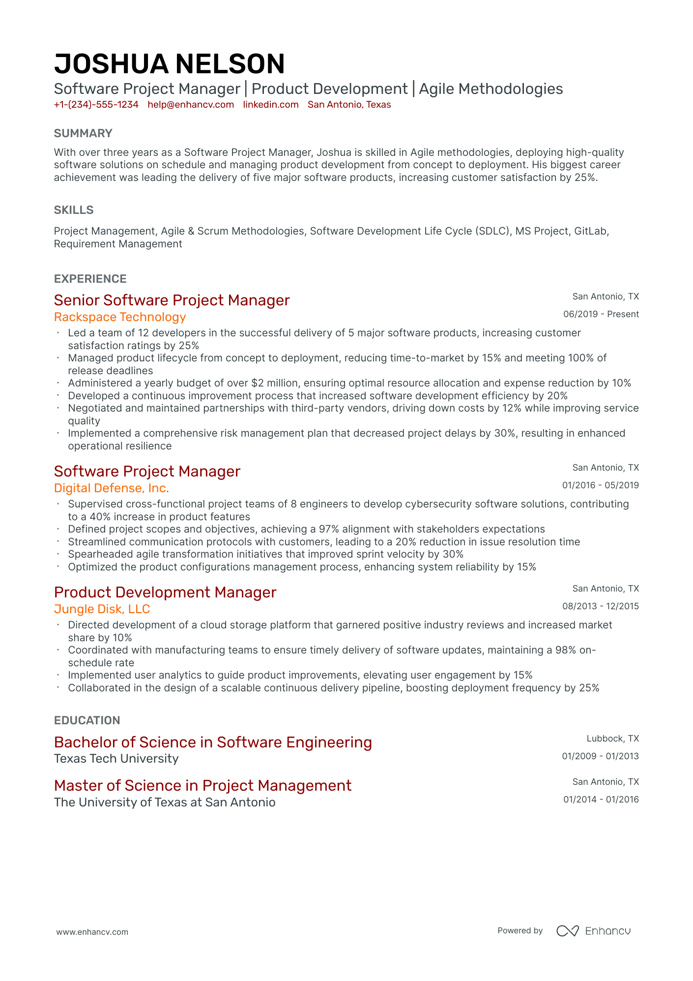 10 Software Project Manager Resume Examples & Guide for 2026