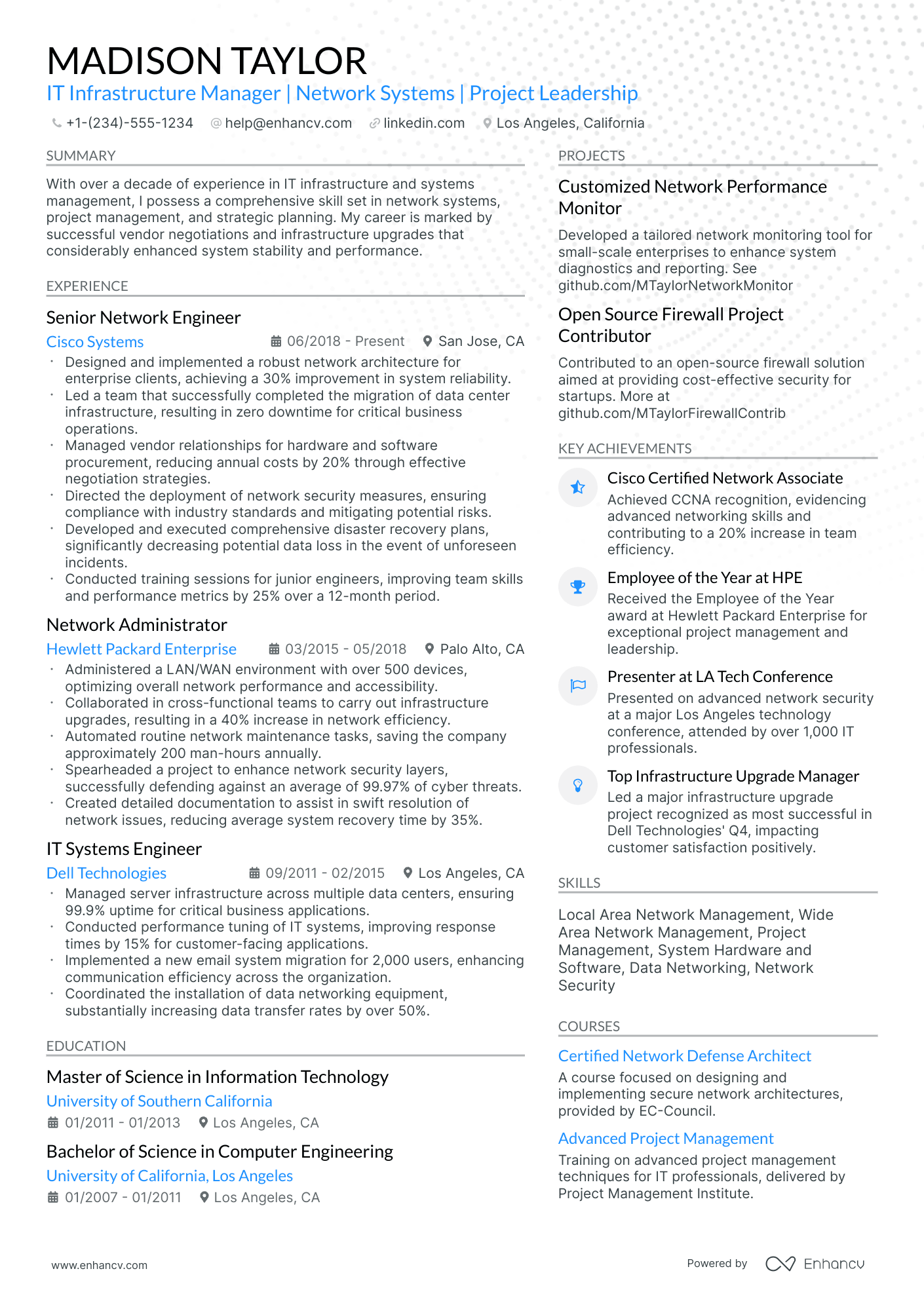 10 IT Infrastructure Manager Resume Examples & Guide for 2025