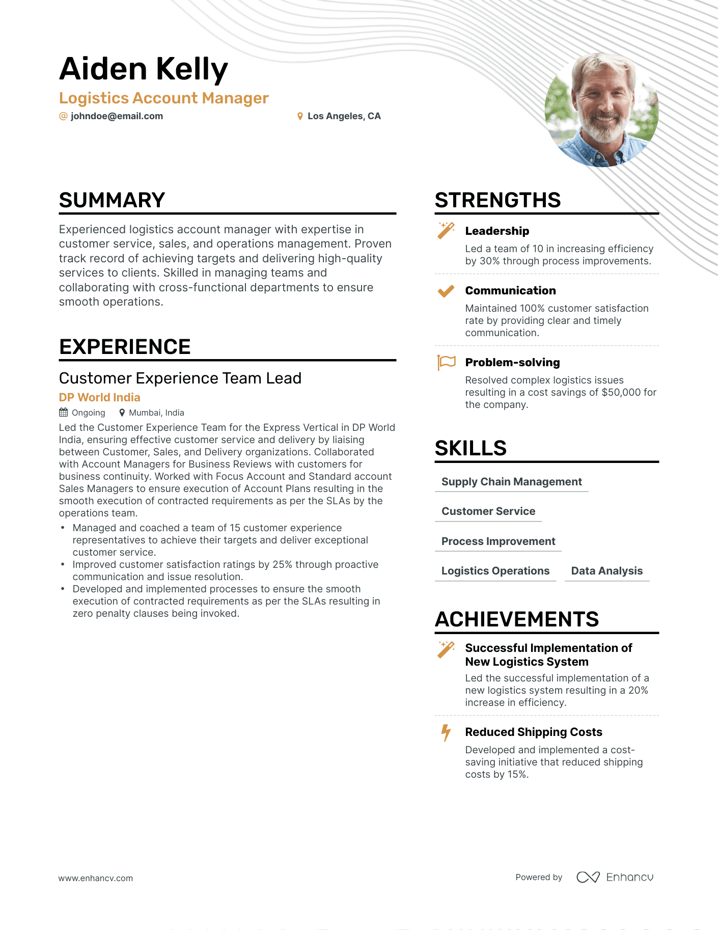 5 Logistics Account Manager Resume Examples & Guide for 2023