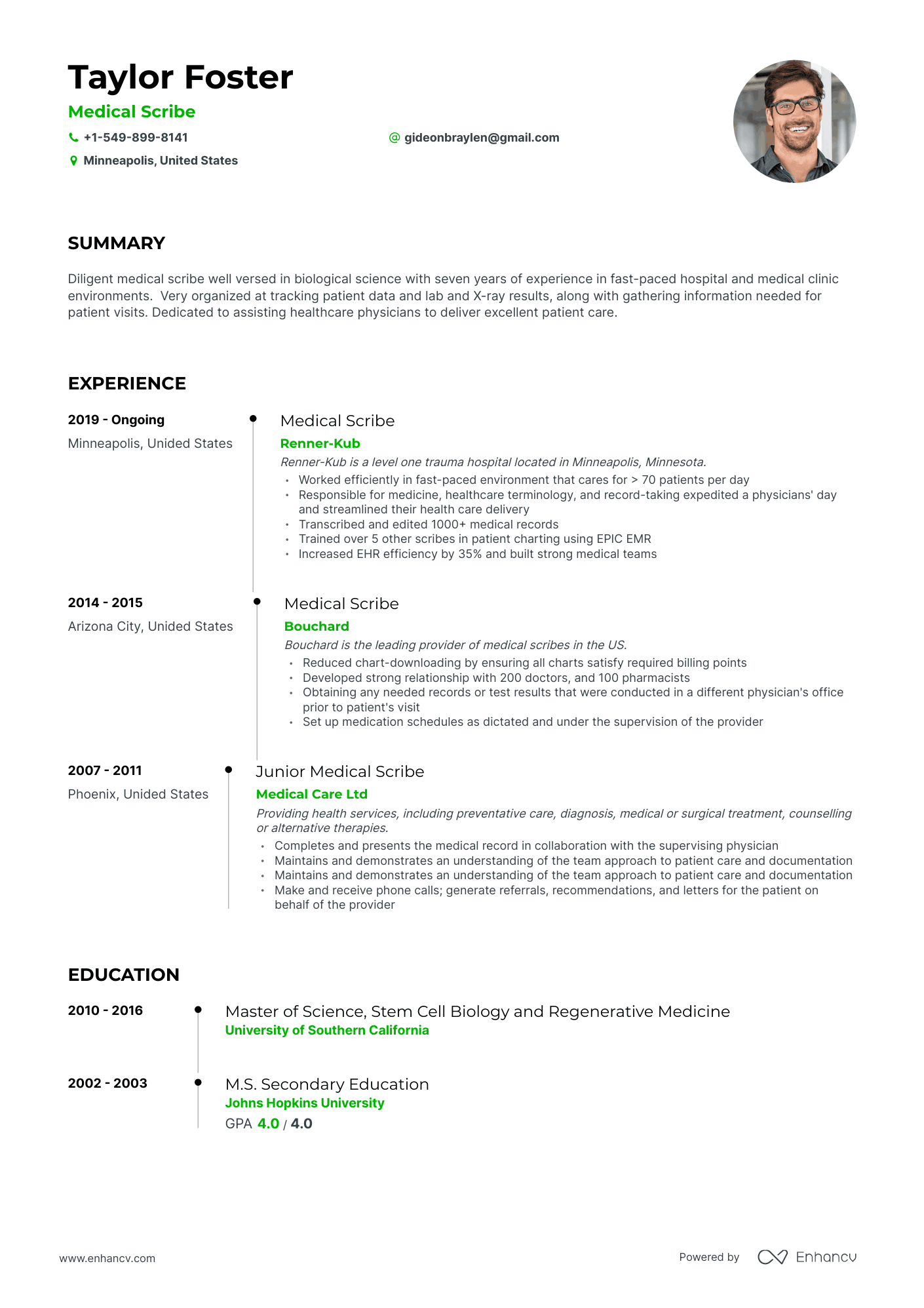 5 Medical Scribe Resume Examples & Guide for 2024